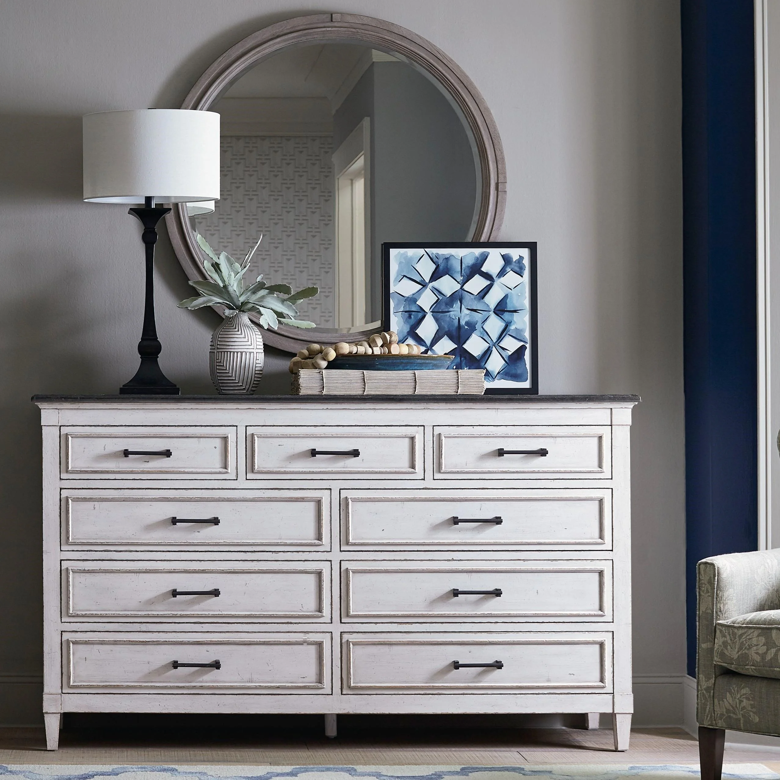 Bassett Bella 2572-0228x1+2572-0209x1 Cottage 9 Drawer Dresser with ...