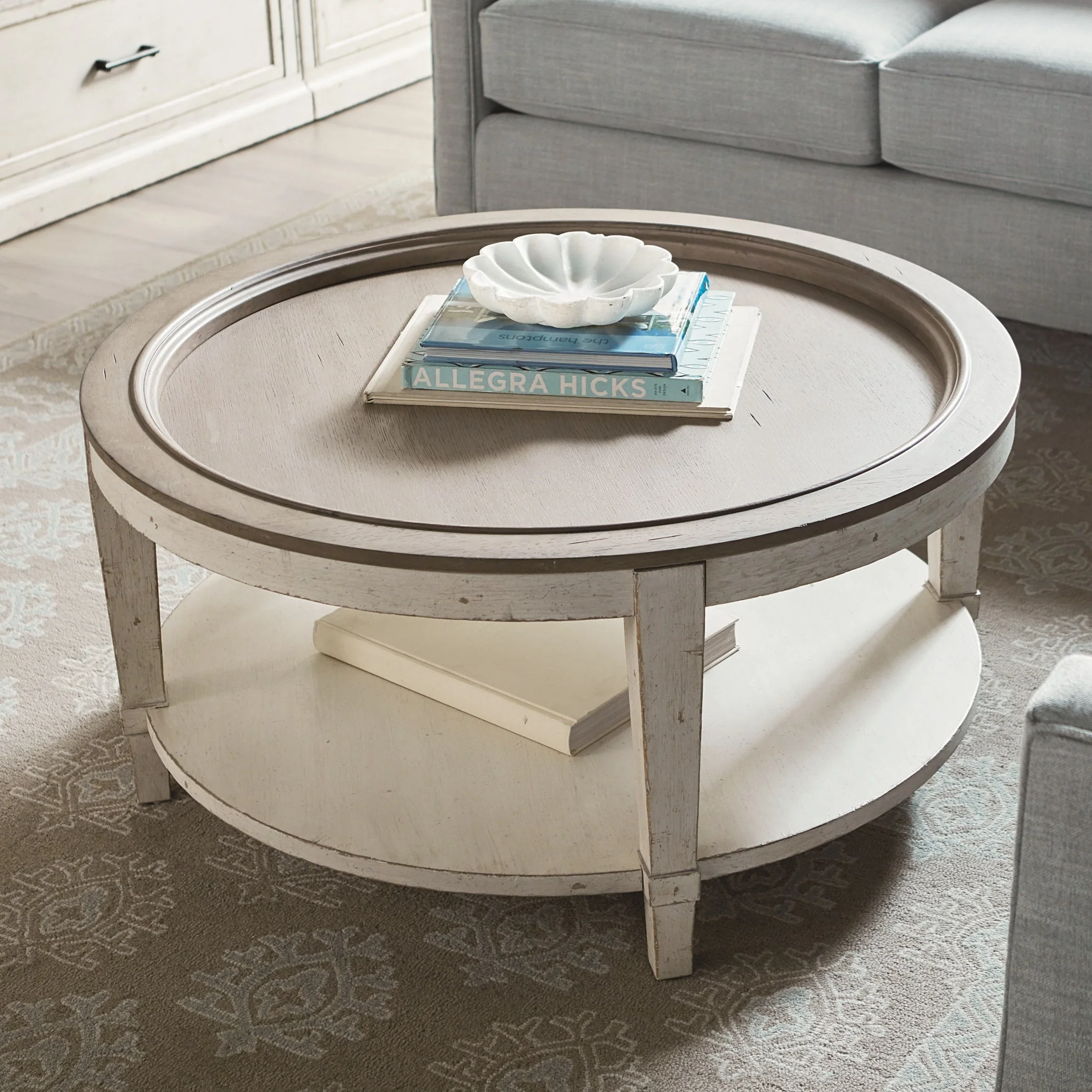 Bassett Bella Cottage Round Cocktail Table with Shelf | Bassett of Cool ...