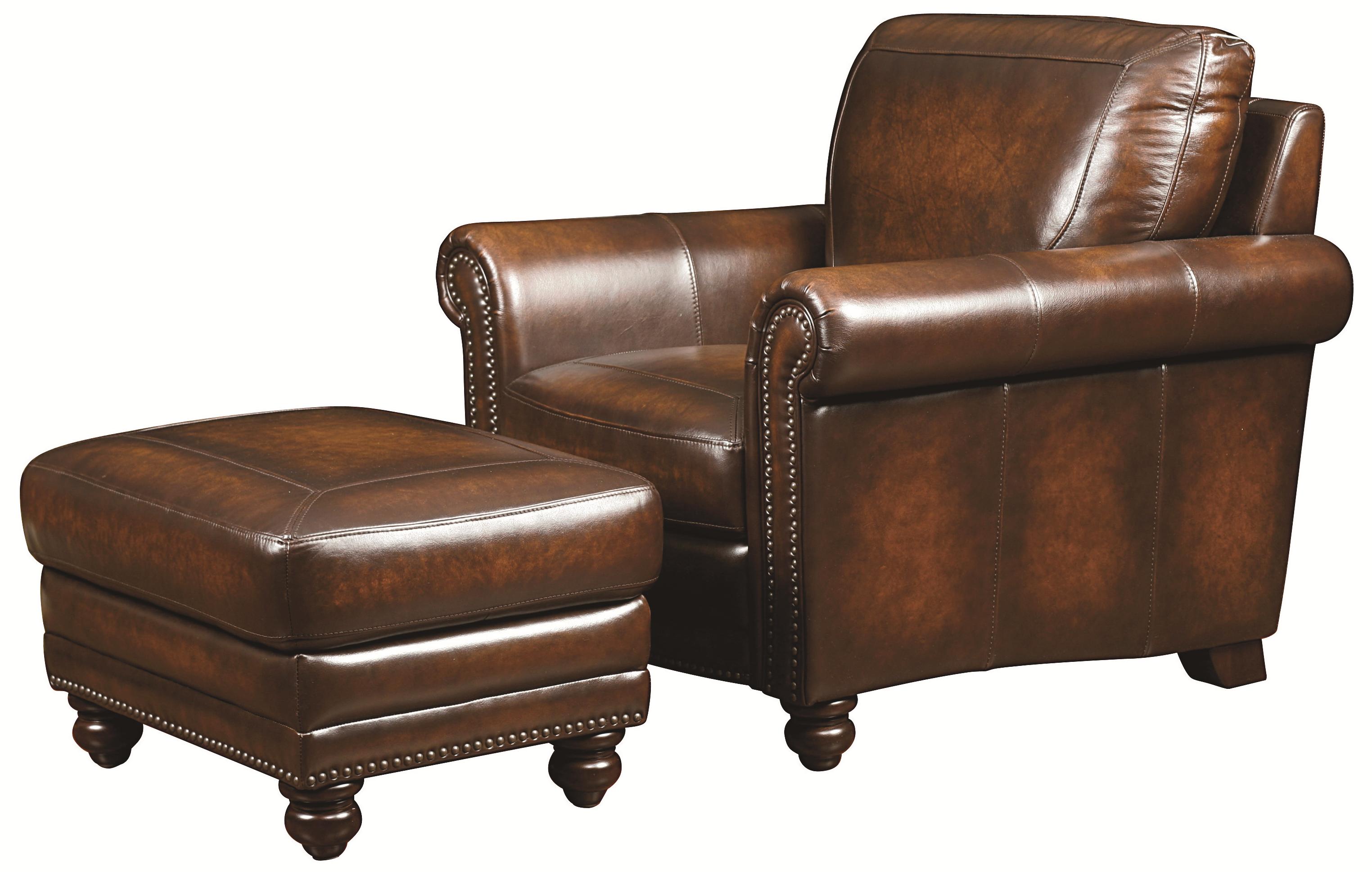 Leather Chair With Ottoman - Everything Furniture