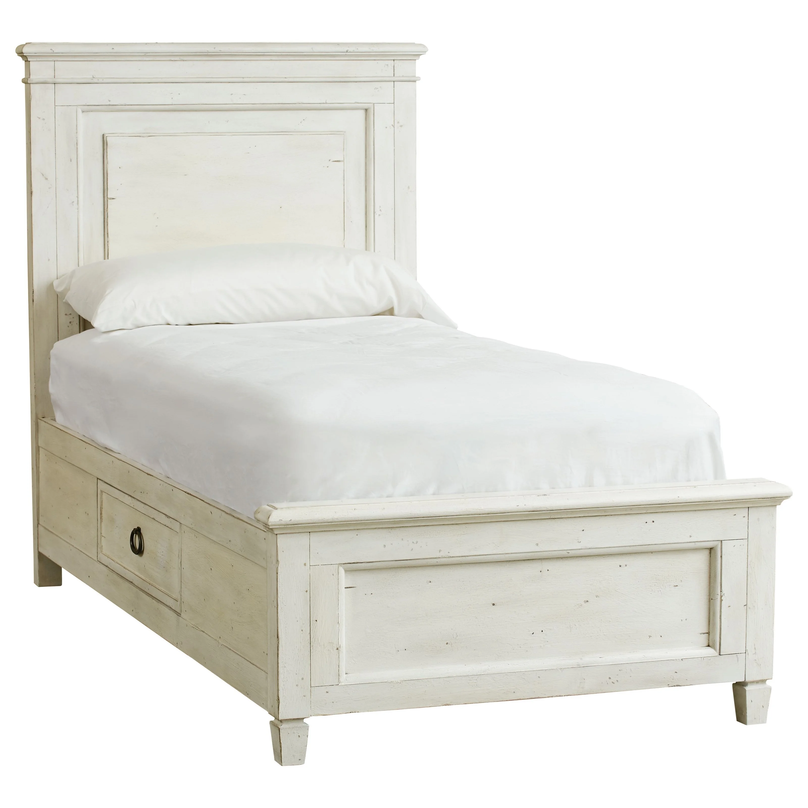 Bassett Shoreline Costal Twin Panel Bed with Storage Drawers | Bassett ...
