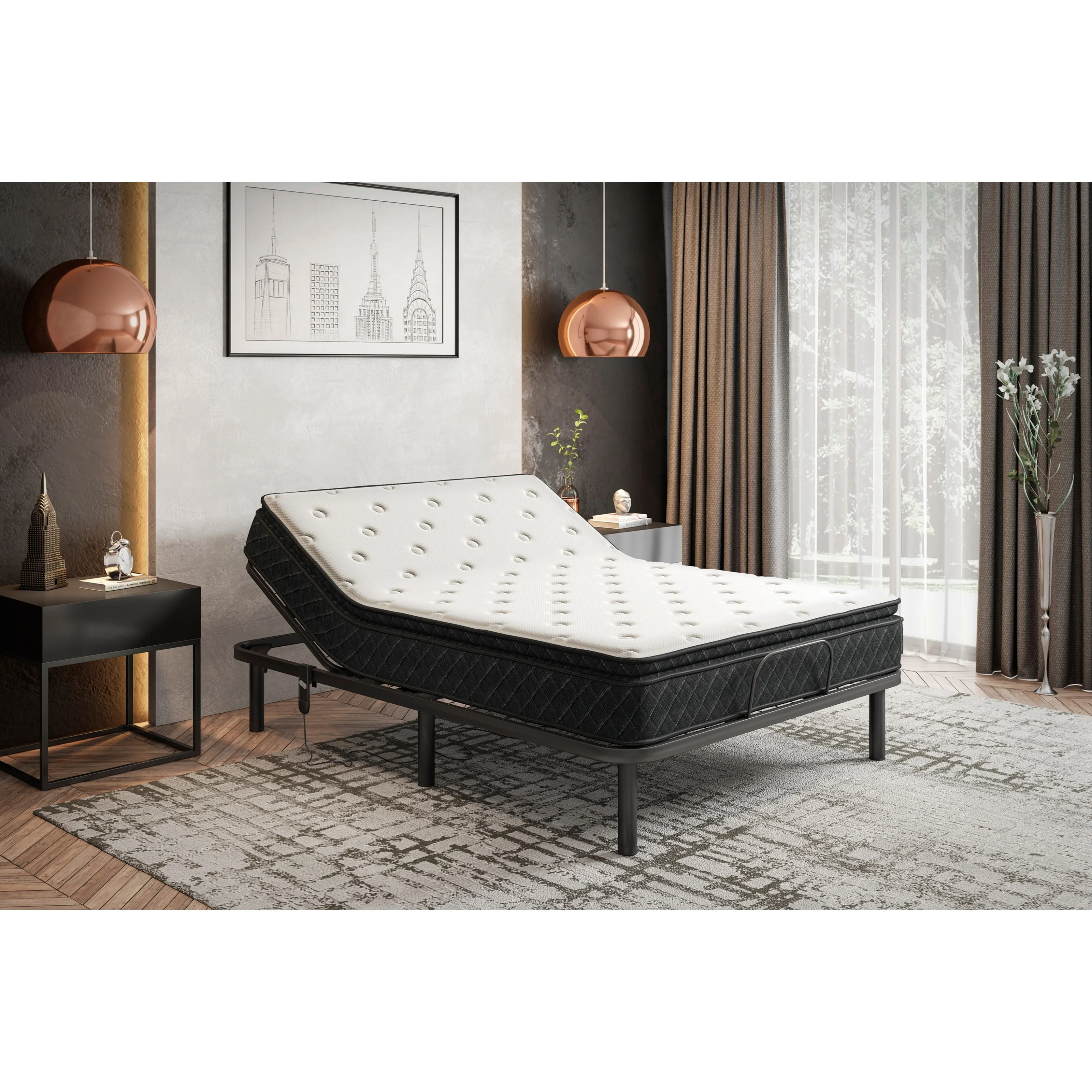 BedTech Malibu 10 Hybrid PT SP1033+BTX4QN Queen 10" Hybrid Pillow Top ...