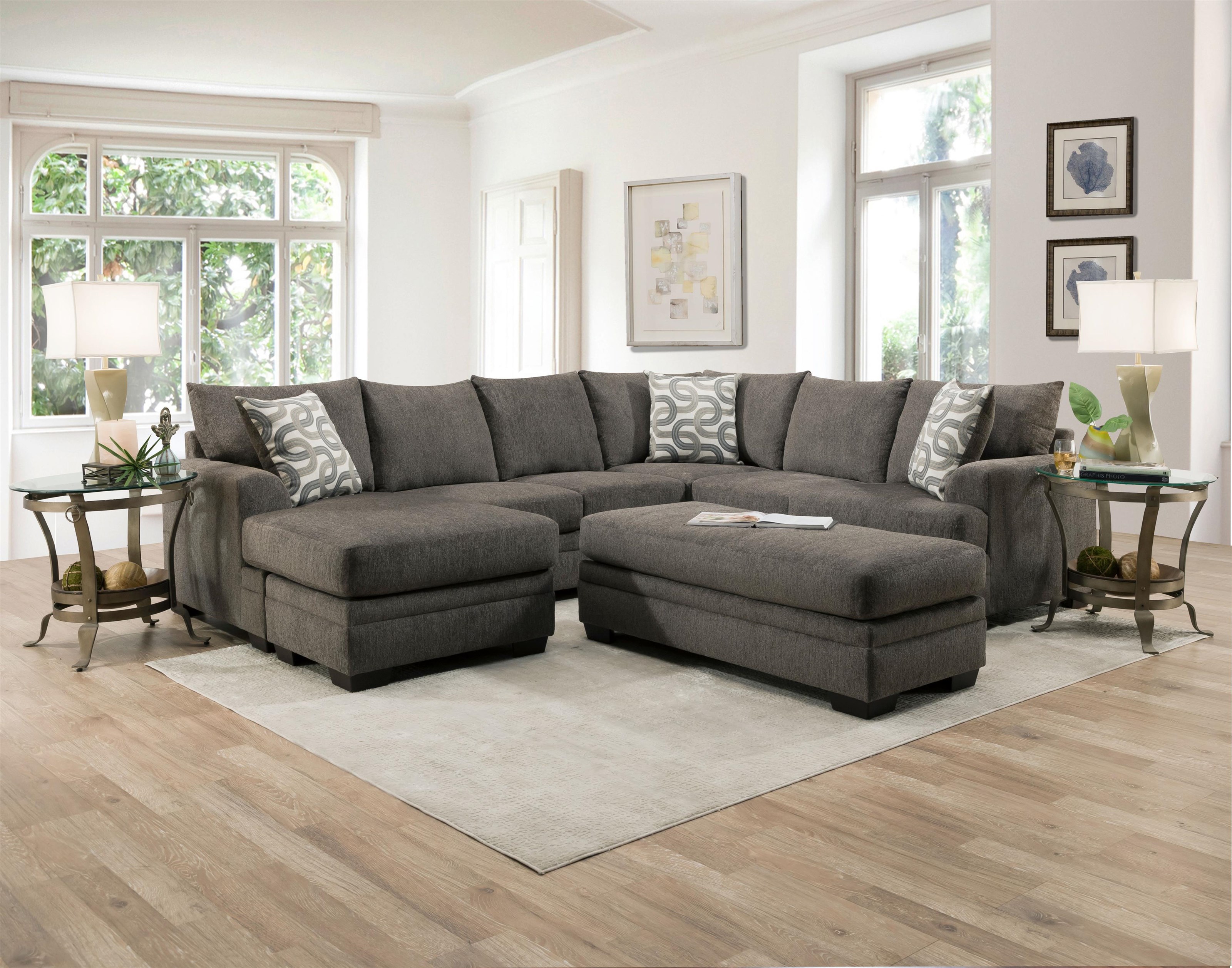 Behold Home Bailey 1310 Charcoal Sectional 1310 Charcoal Sectional ...
