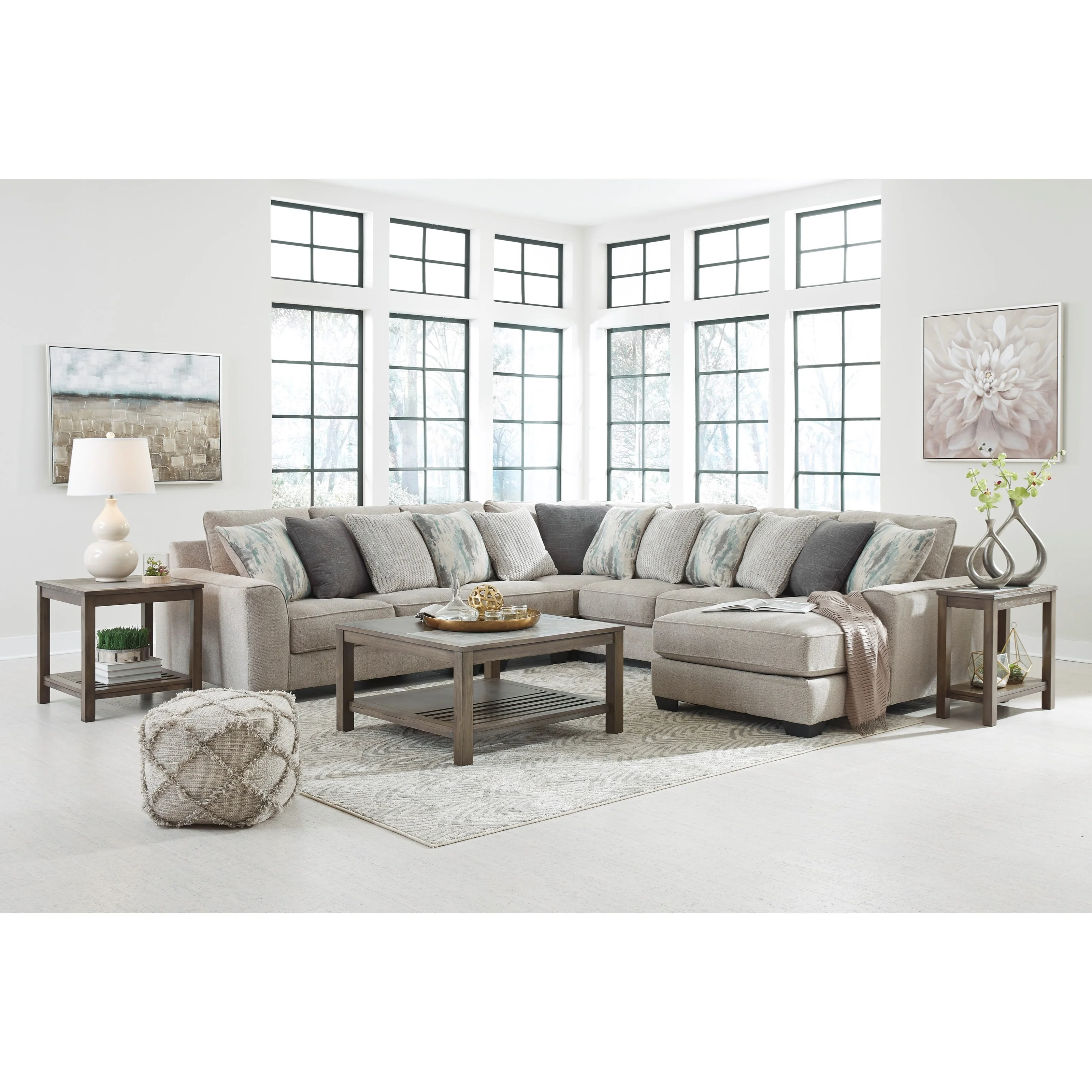 Benchcraft by Ashley Ardsley 39504S16 Contemporary 5-Piece Sectional ...