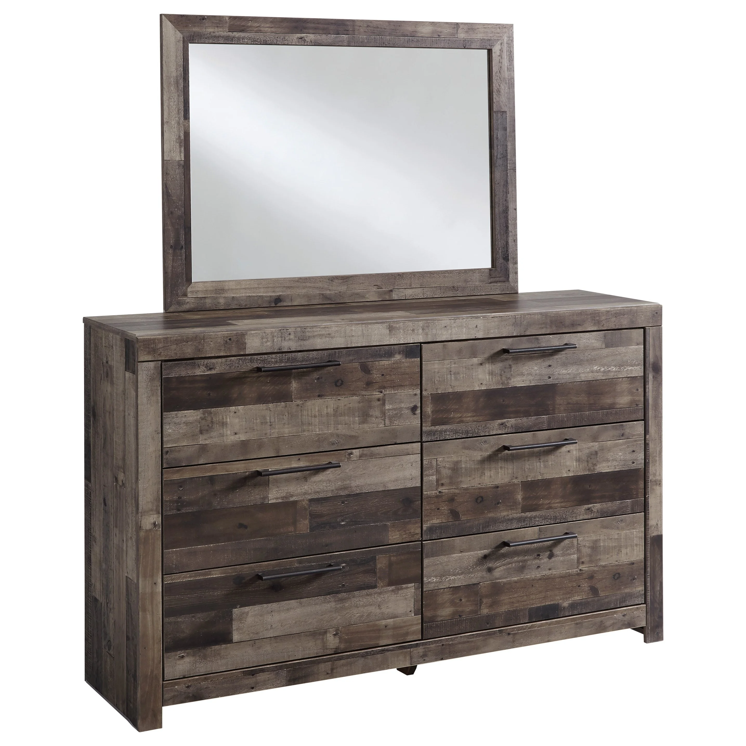 Benchcraft Derekson B200B1 Rustic Modern Dresser & Bedroom Mirror ...