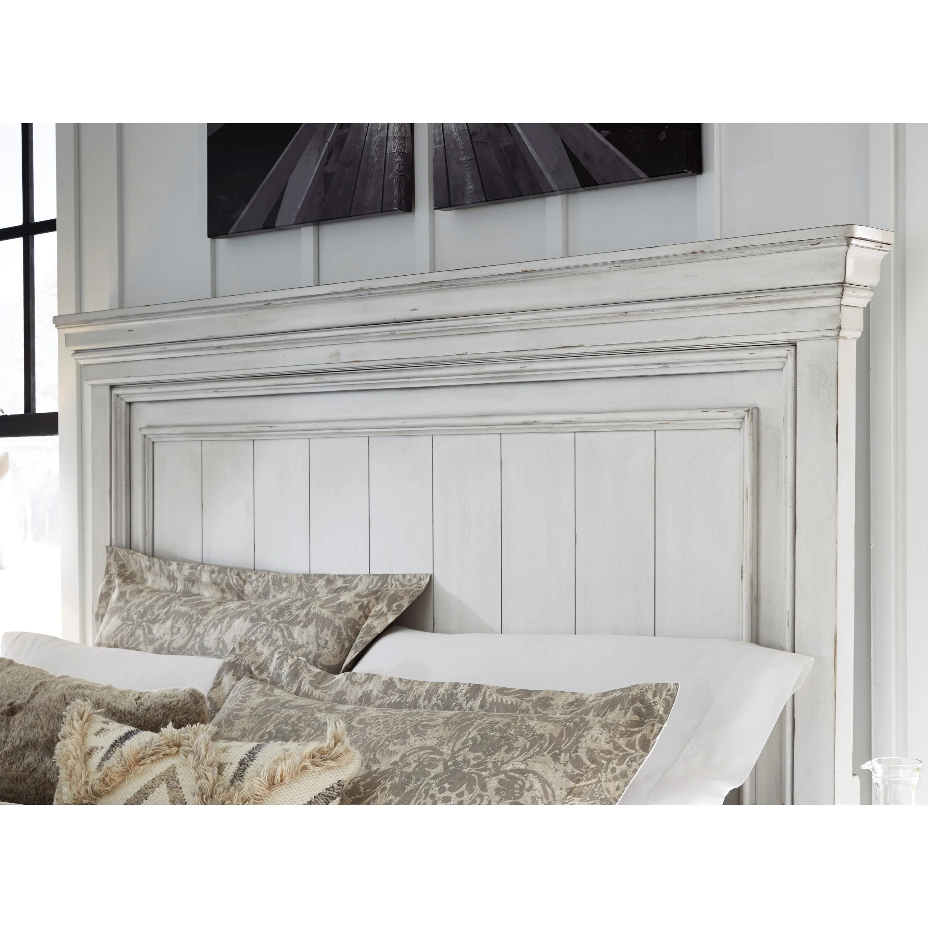 Kanwyn B777B8 Relaxed Vintage King Panel Bed with Distressed Finish ...