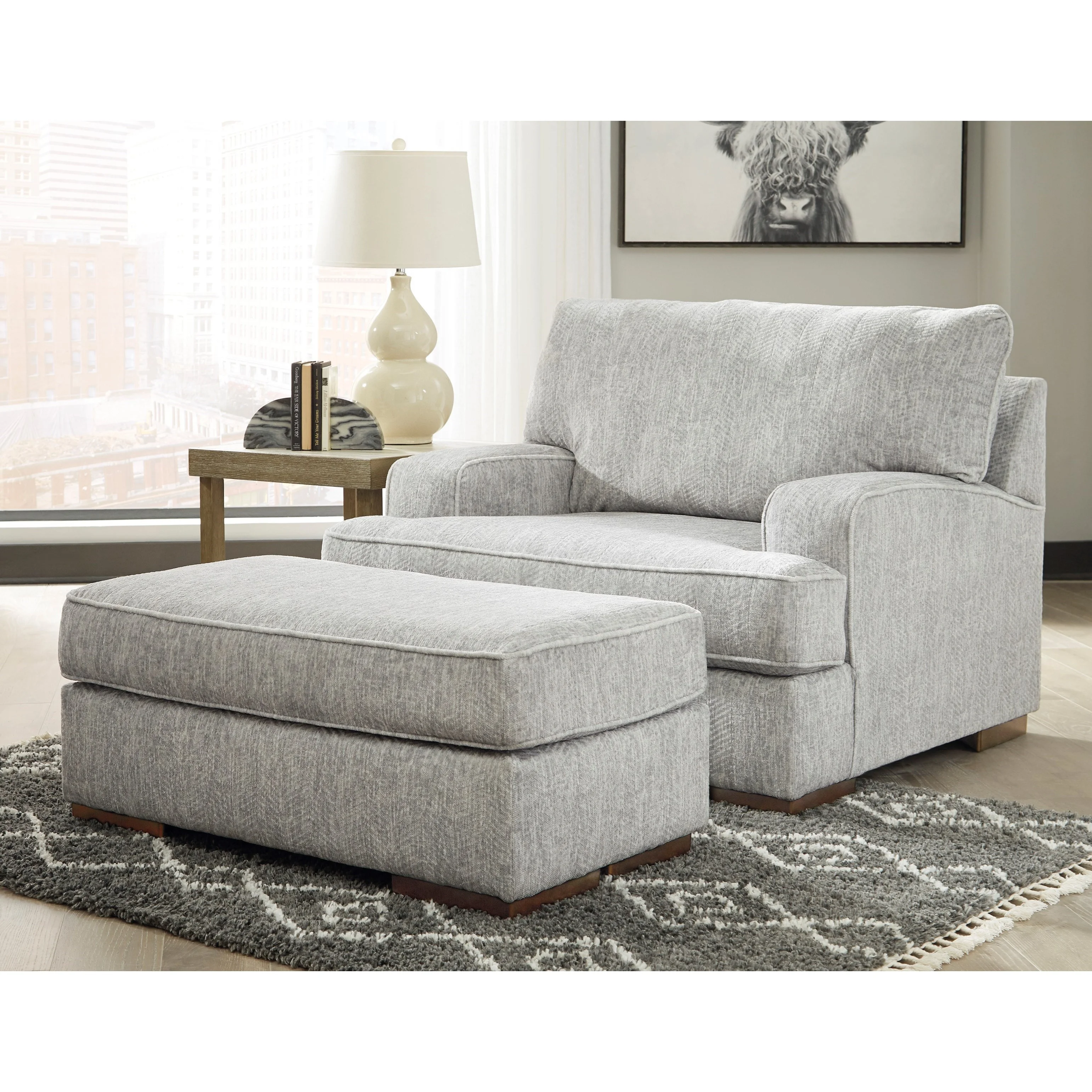 Benchcraft Mercado 84604U2 Contemporary Chair and Ottoman Set | Rooms ...