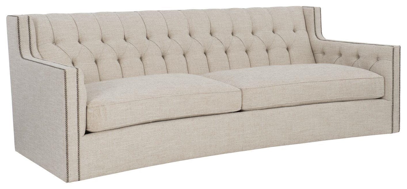 Bernhardt Candace 102790145 Transitional Curved Sofa with Nailhead Trim ...
