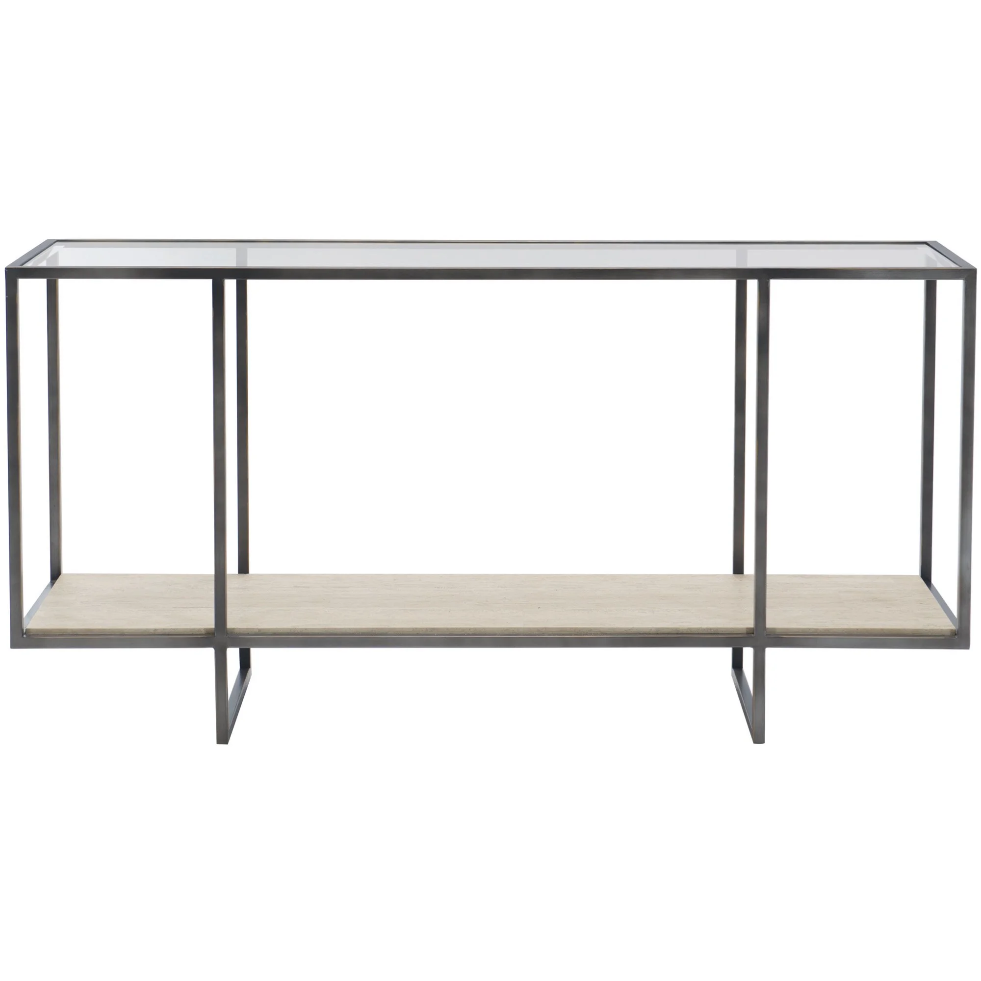 Bernhardt Harlow 514910 Contemporary Metal Console Table with Stone ...