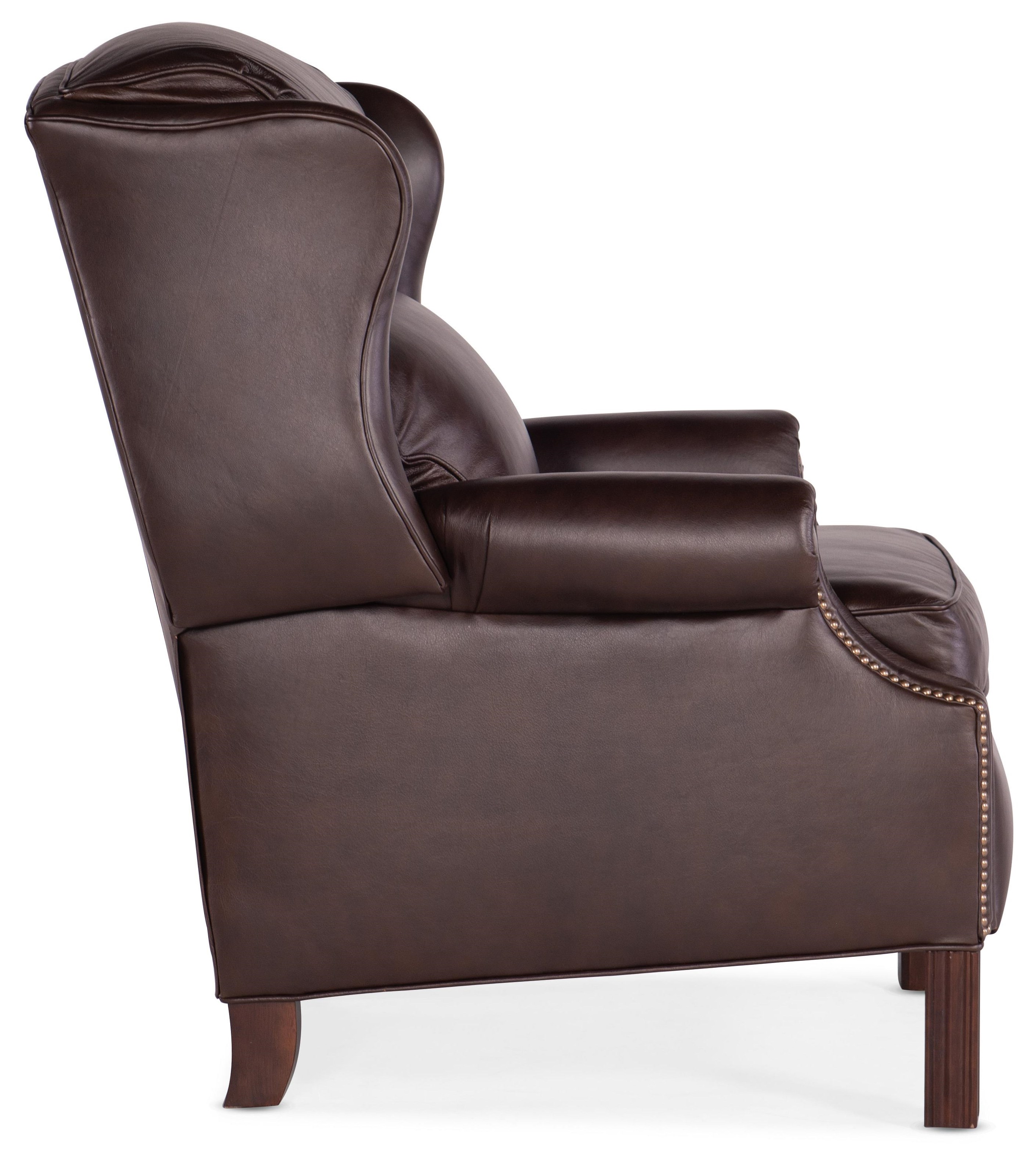 Bradington Young Chippendale 4114 Reclining Wing Chair with Brass Nails Simon s Furniture High Leg Recliners