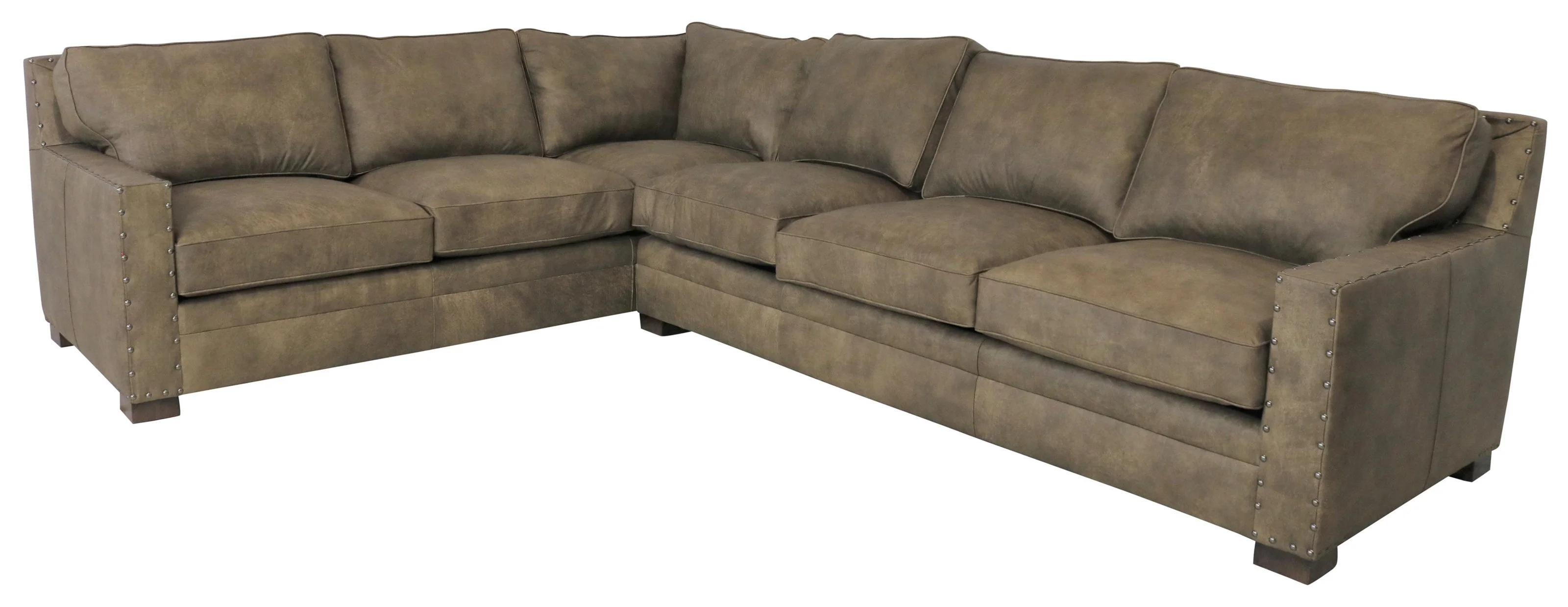 Harrison Custom Leather Durango 2-Piece Sectional | Sprintz Furniture ...