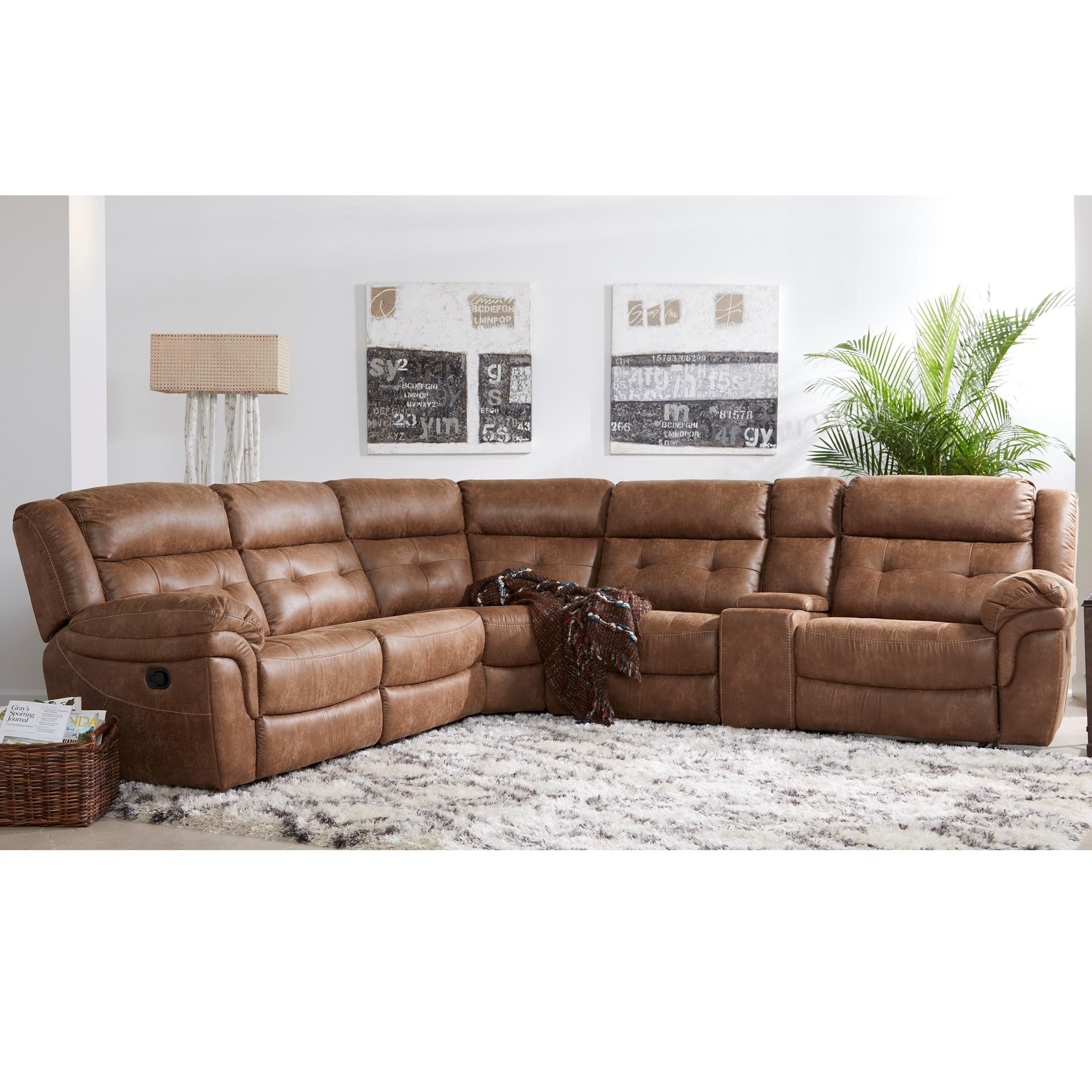 Cheers XW5156M 15663000 Reclining Sectional Sofa with Storage Console ...