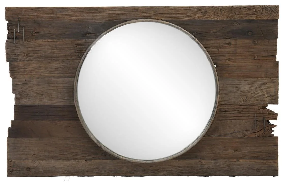 Classic Home Decor M56004181 Rustic Panel Wall Mirror with Reclaimed ...