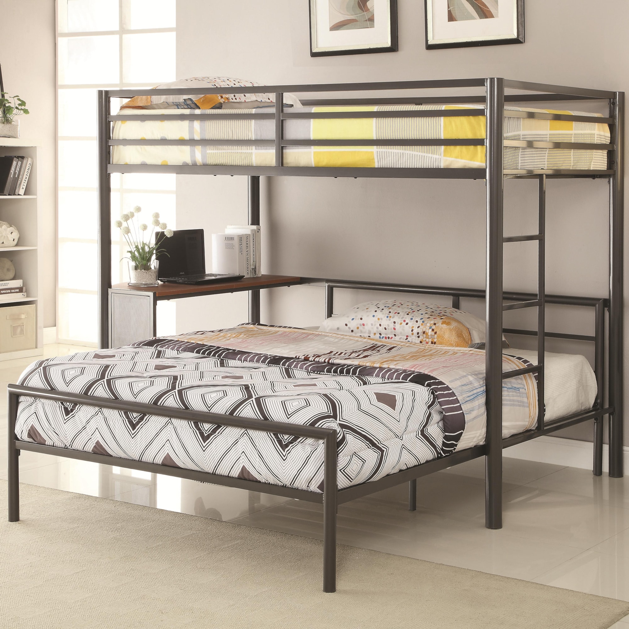 Coaster Bunks 460229 Twin Metal Workstation Loft Bed | Sam's Furniture ...