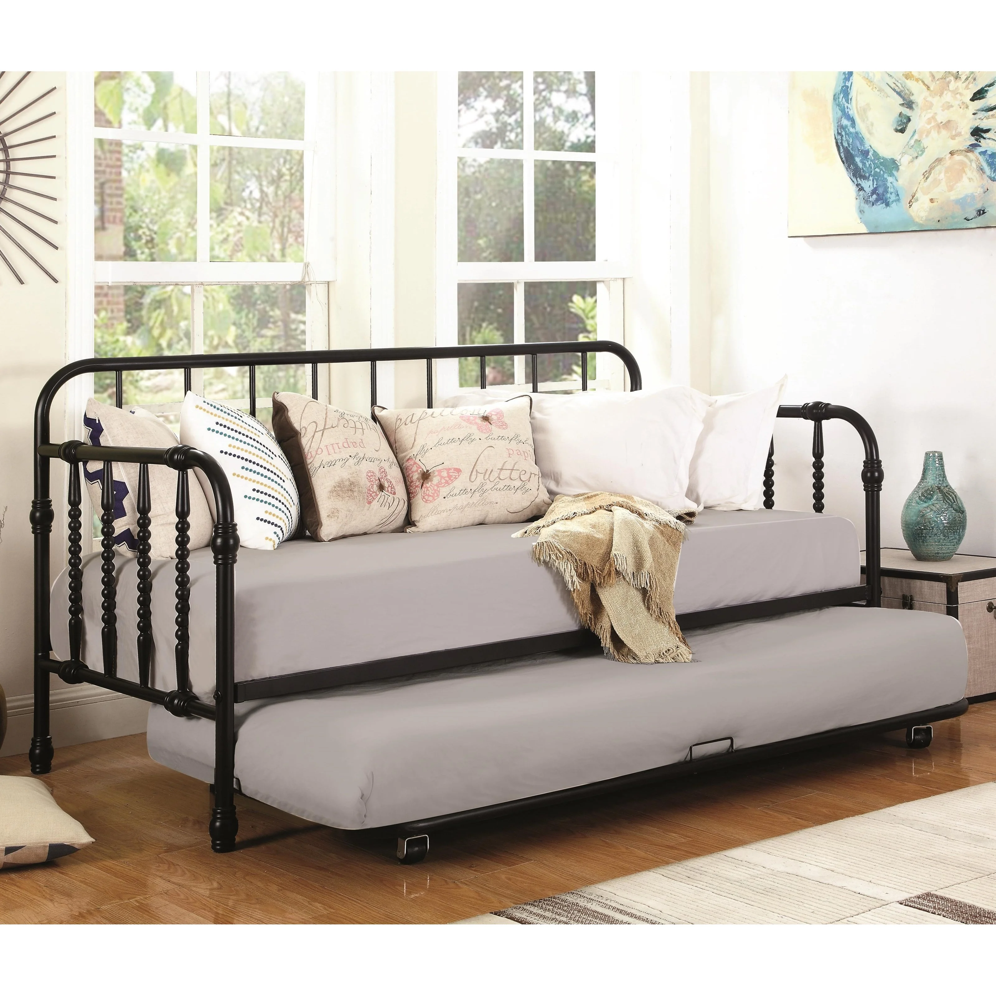 Coaster Daybeds by Coaster 22955 Metal Daybed with Trundle | Pedigo ...