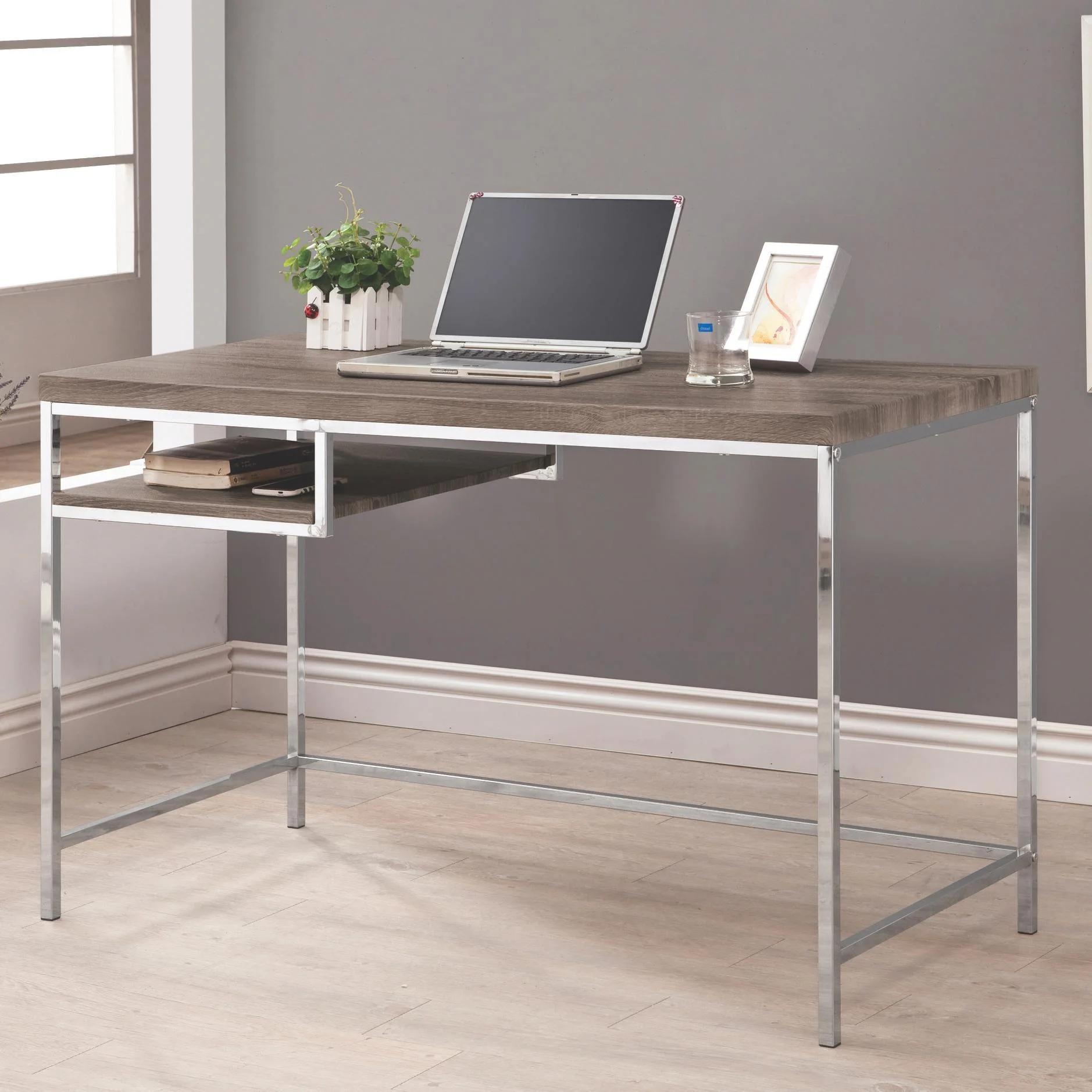 Coaster - 801271 Computer Desk w/ Shelf | A1 Furniture & Mattress ...