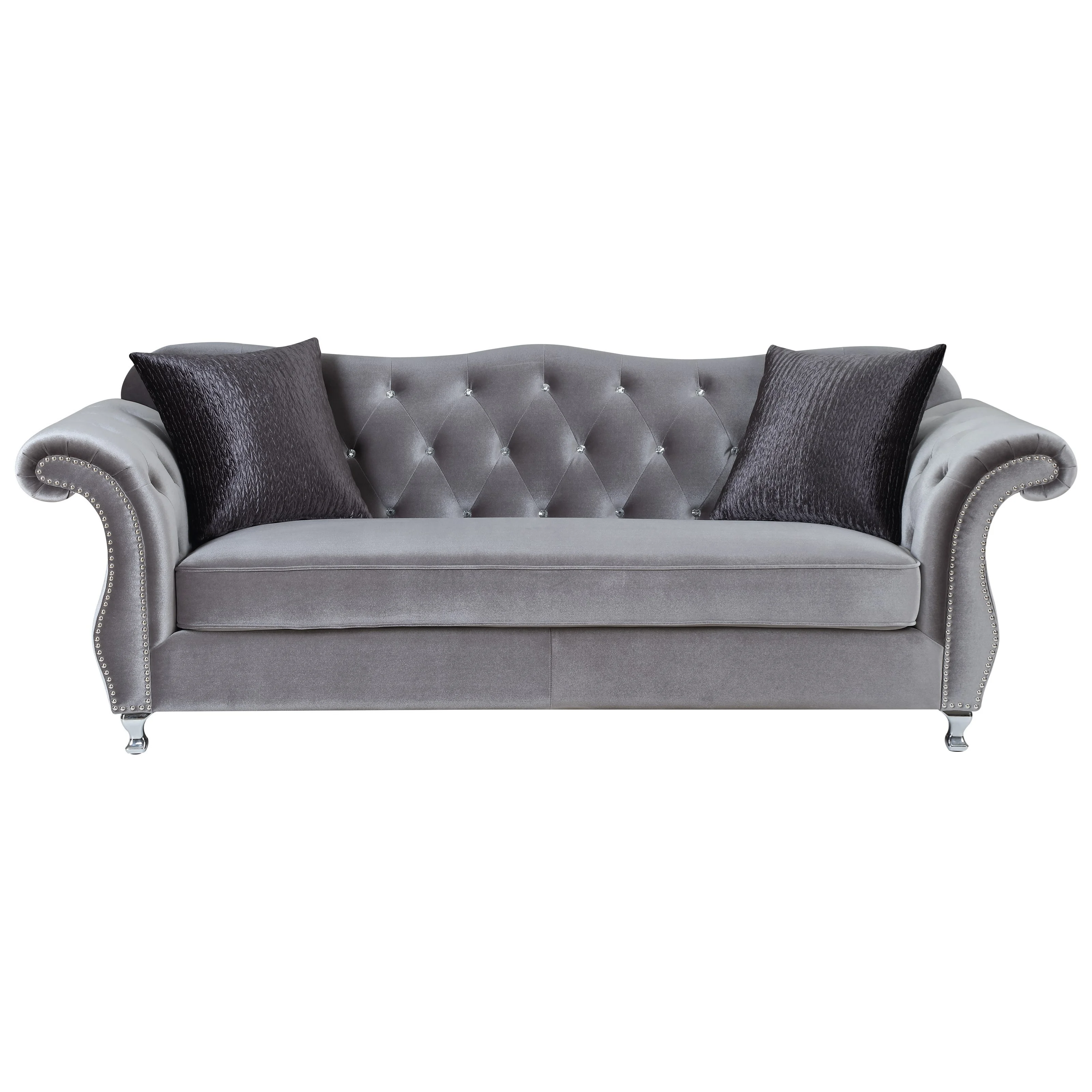 Coaster Frostine 551161 Glamorous Sofa with Crystal Button Tufting ...
