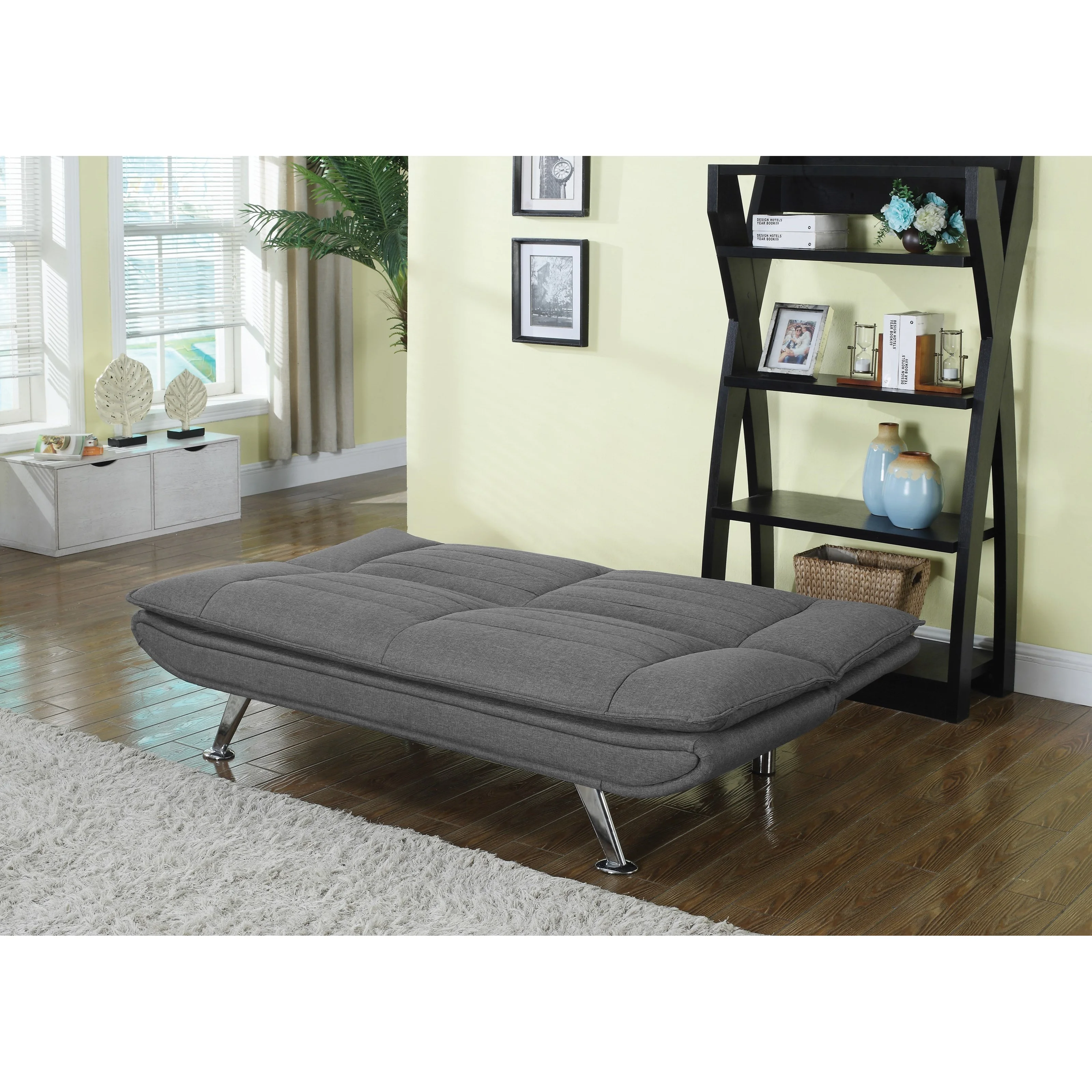 Coaster Futons 503966 Grey Sofa Bed with Chrome Legs | Carolina Direct ...
