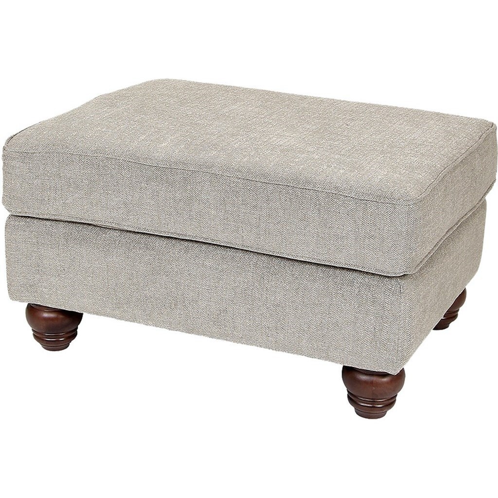 Craftmaster 797000PC Box Top Ottoman with Exposed Wood Bun Feet ...