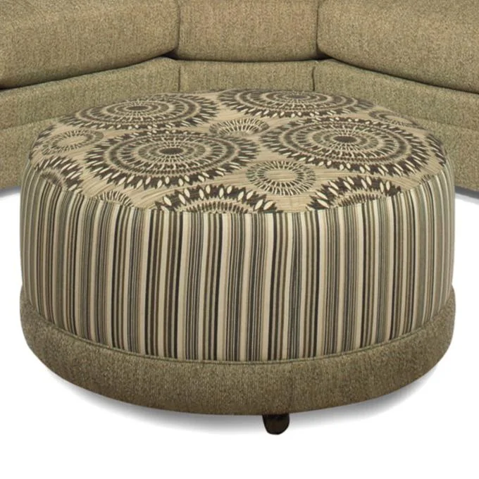 Craftmaster 089900 089900 Contemporary Round Ottoman with Casters ...