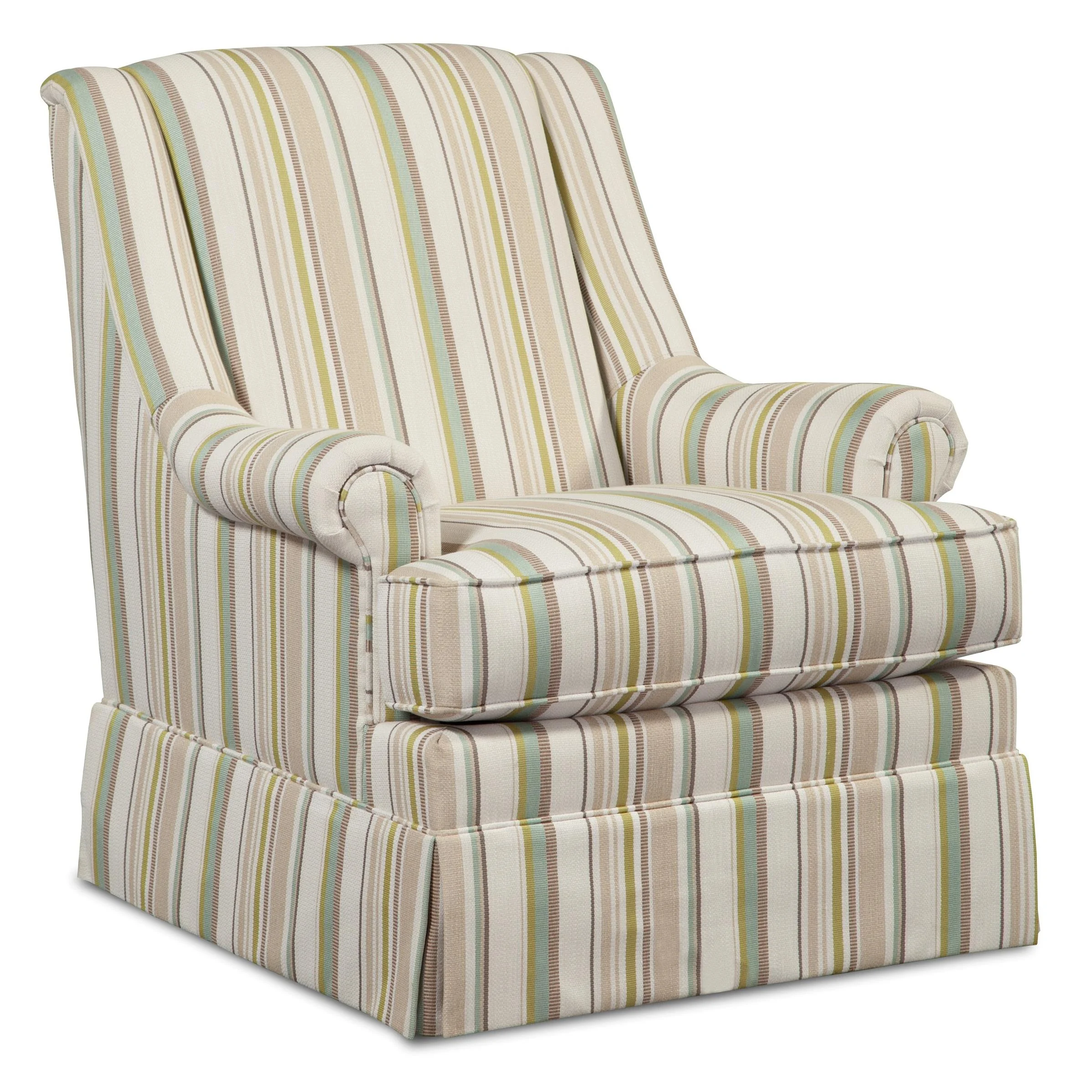 Craftmaster Swivel Chairs 052810 Skirted Accent Chair with Rolled Panel ...