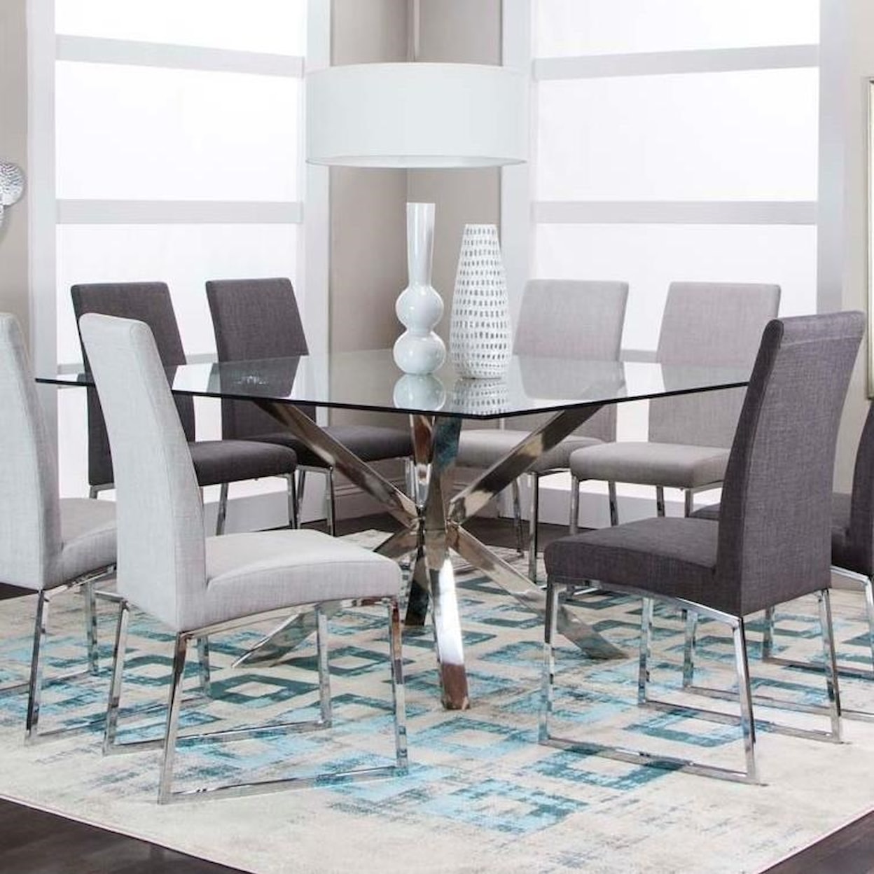Cramco Inc Classic Nd069 44x1nd069 47x1 59 Square Glass Dining Table Corner Furniture