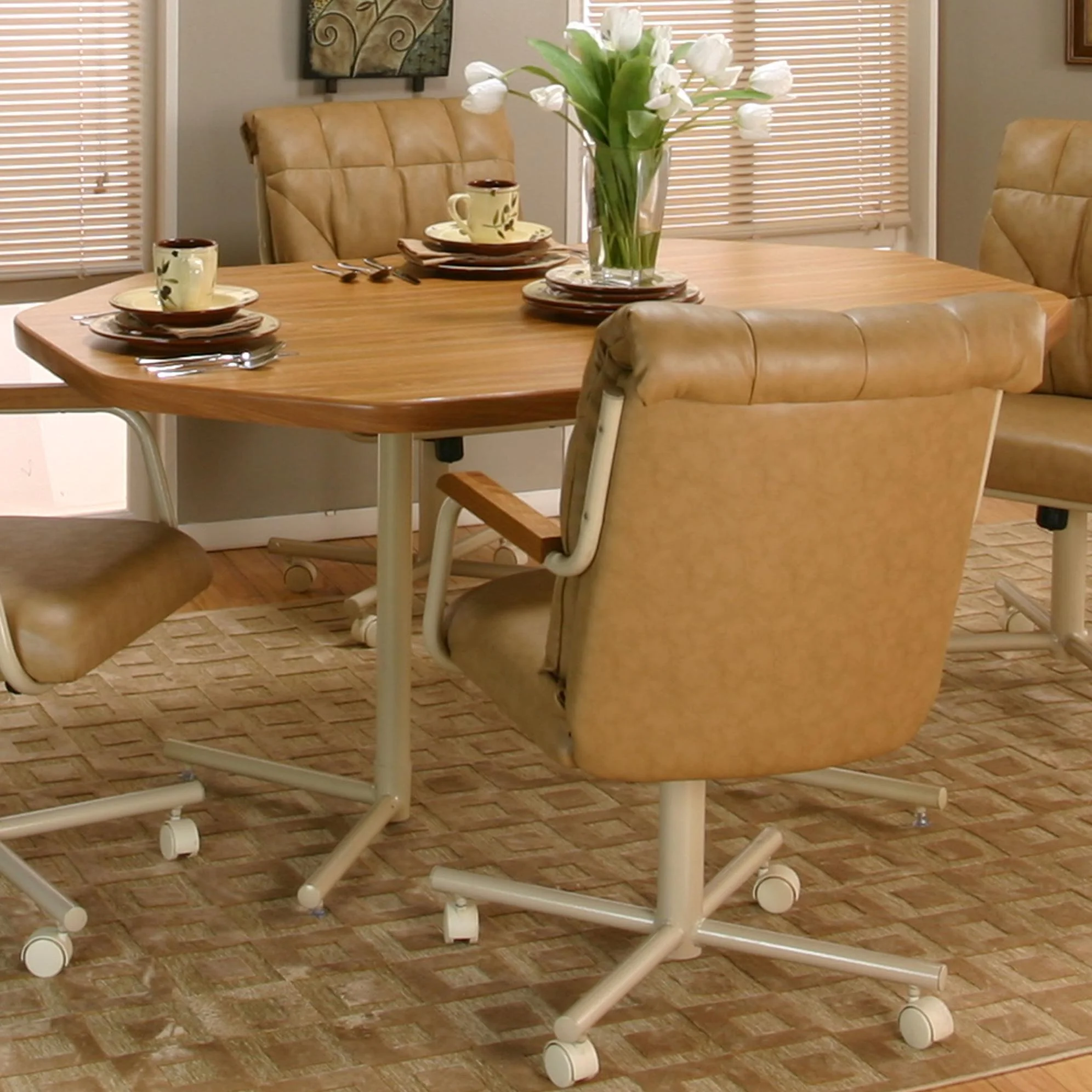 orange dining room table set