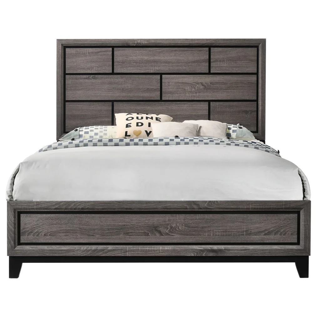 Crown Mark Akerson B4620-Q-HBFB+B4620-KQ-RAIL Contemporary Queen Bed ...