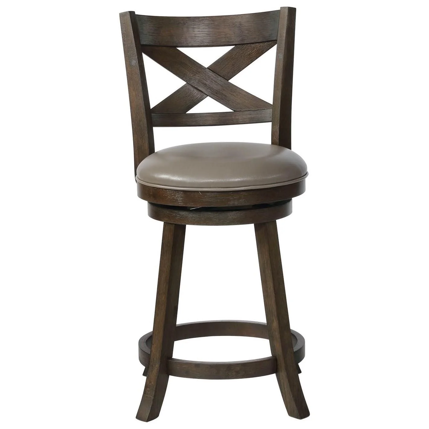 Crown Mark Kipper 2793C-24-GY Swivel Counter Height Stool with ...