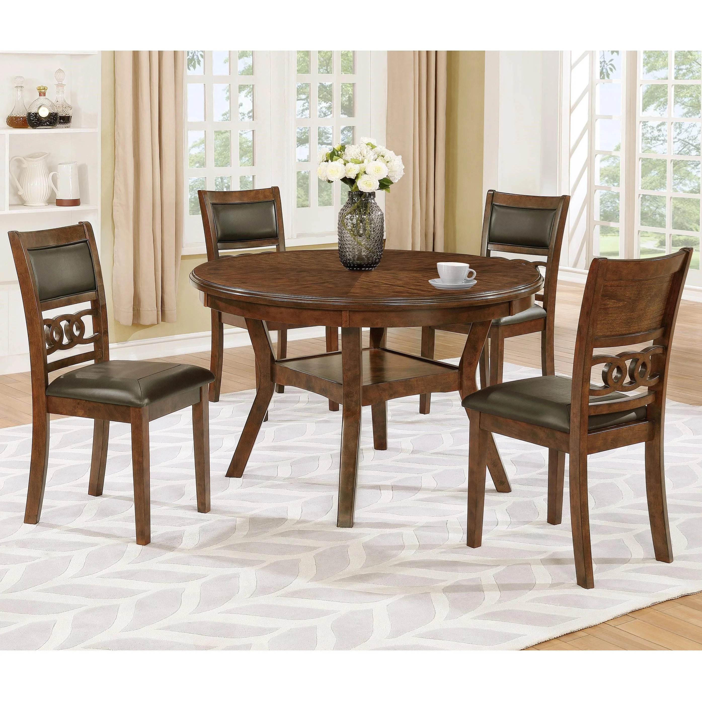 Crown Mark Cally 2216Sx4+2216T-48x1 5 Piece Dining Set with Storage ...