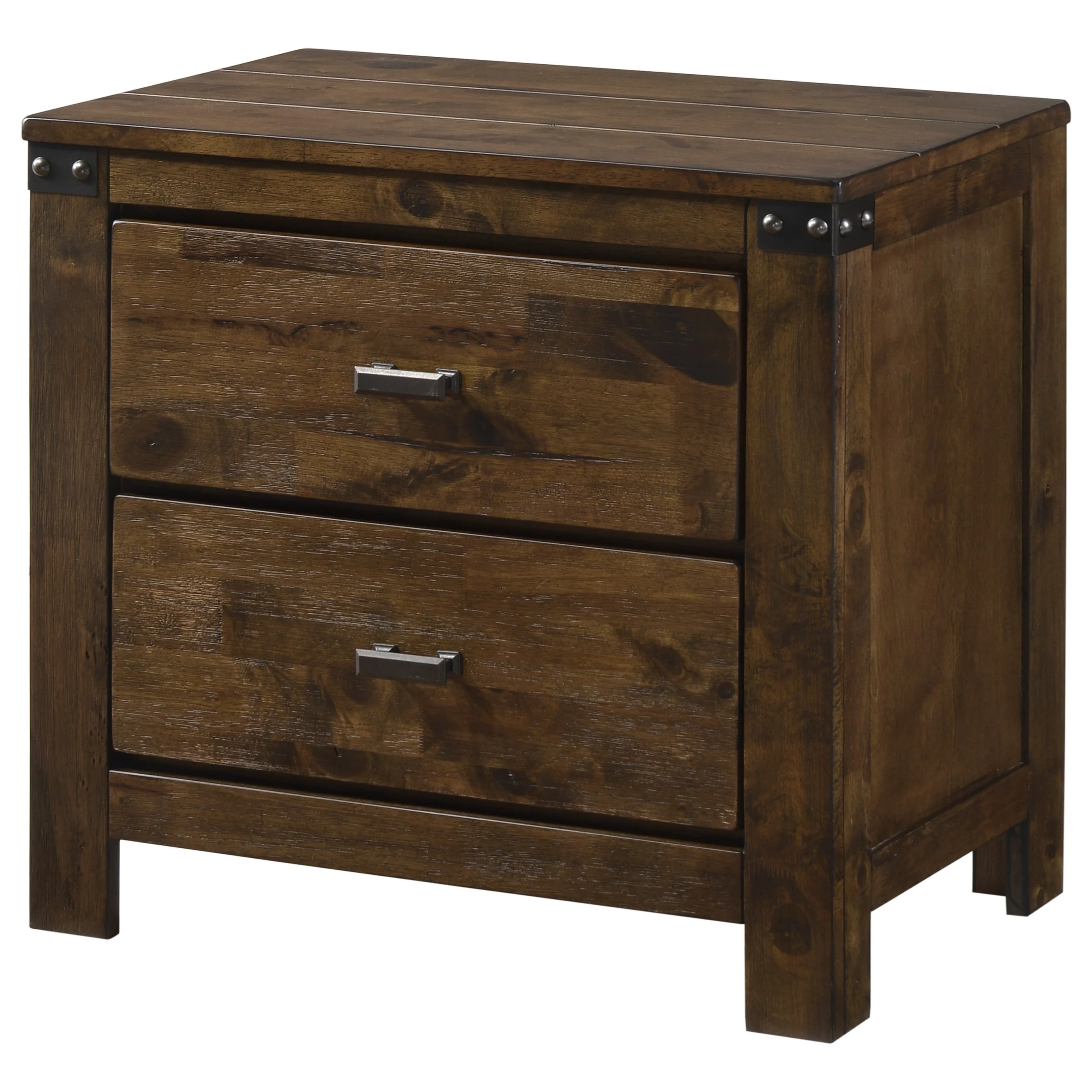 Crown Mark Curtis B4800-2 Rustic 2-Drawer Night Stand | A1 Furniture ...