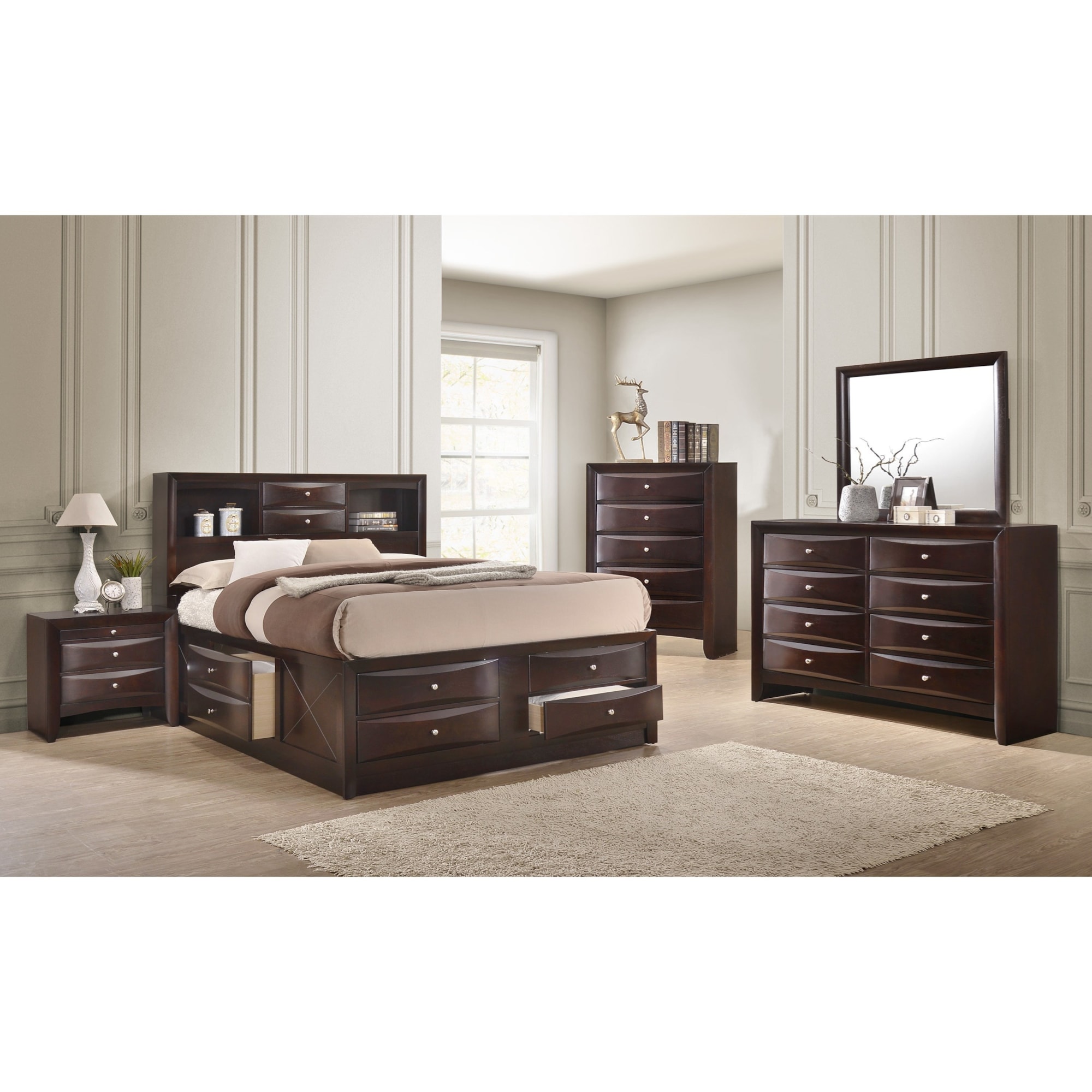 Crown Mark Emily B4260-2 Contemporary 2 Drawer Nightstand | Galleria ...