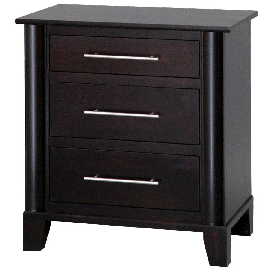Daniel's Amish Metropolitan 37-4213 3-Drawer Nightstand with Concave ...