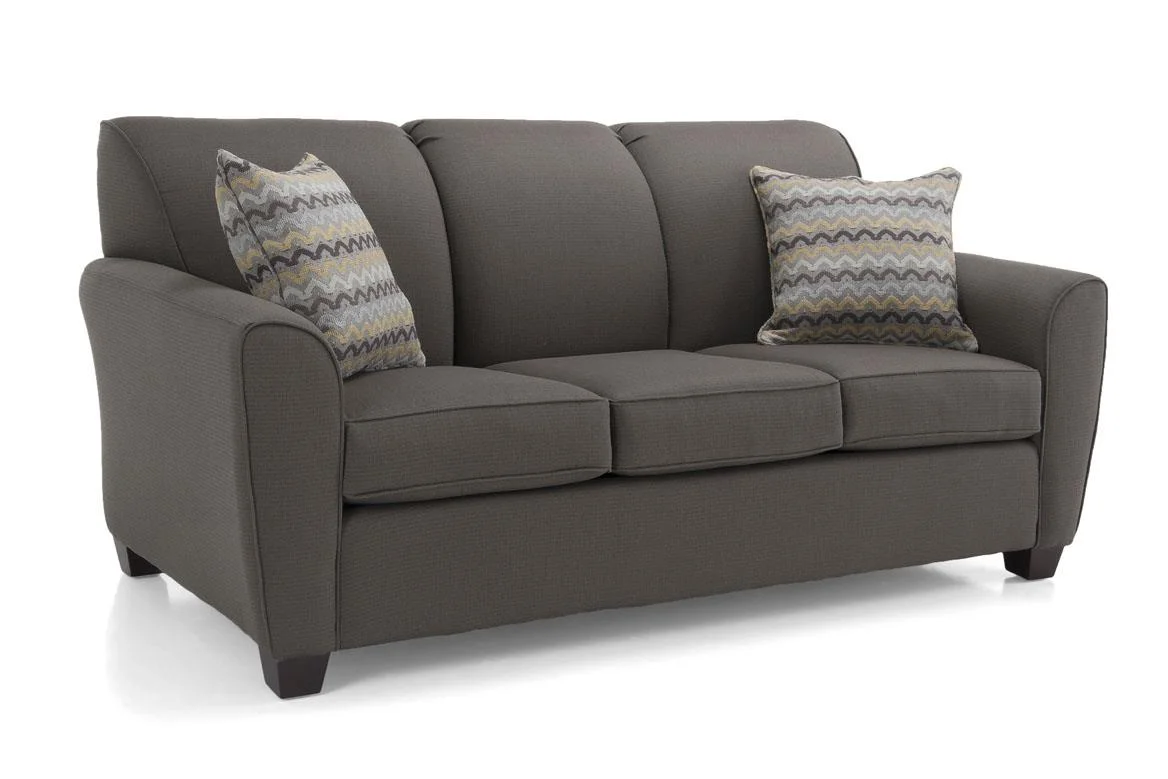 Decor-Rest 2404 2404-Sofa-Grey Transitional Sofa with Flared Arms ...