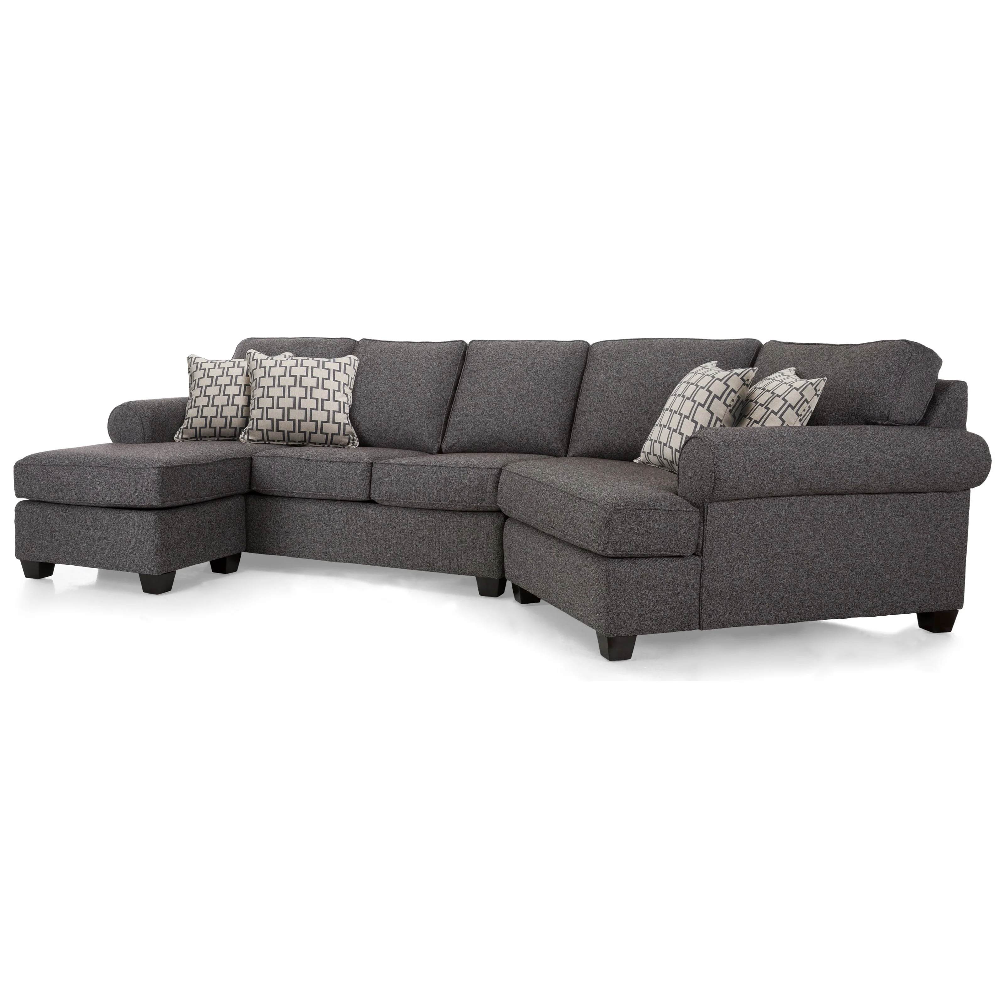 Decor-Rest 2576 2583 SOFA CHAISE+2566 RHF CUDDLER Casual Sectional with ...