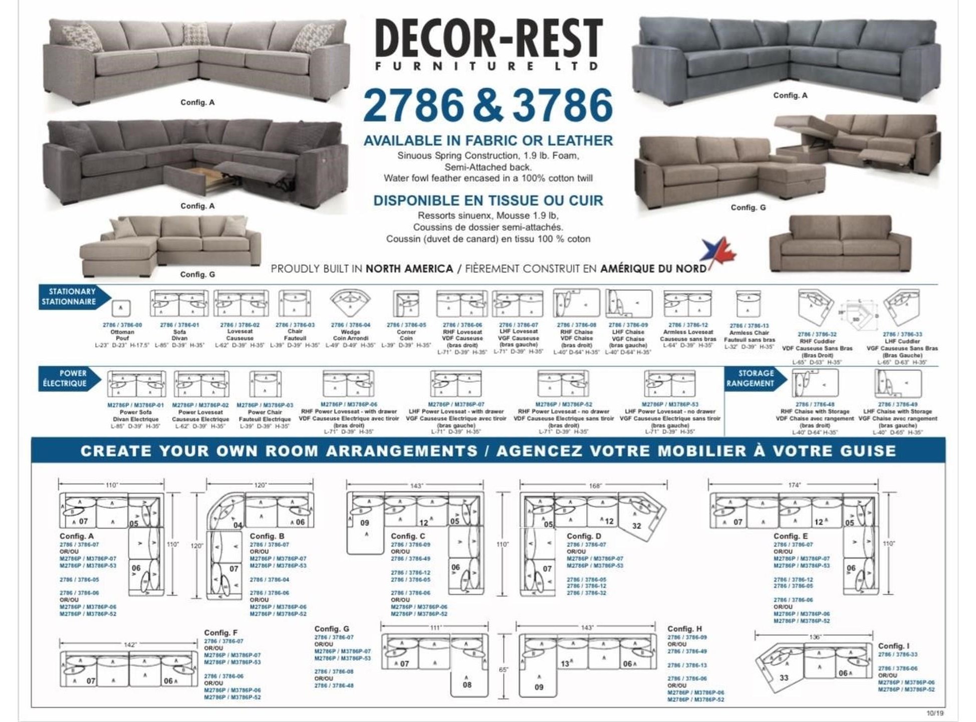 Decor-Rest 2786 152.278601 3-Piece Corner Sectional Sofa | Stoney Creek ...