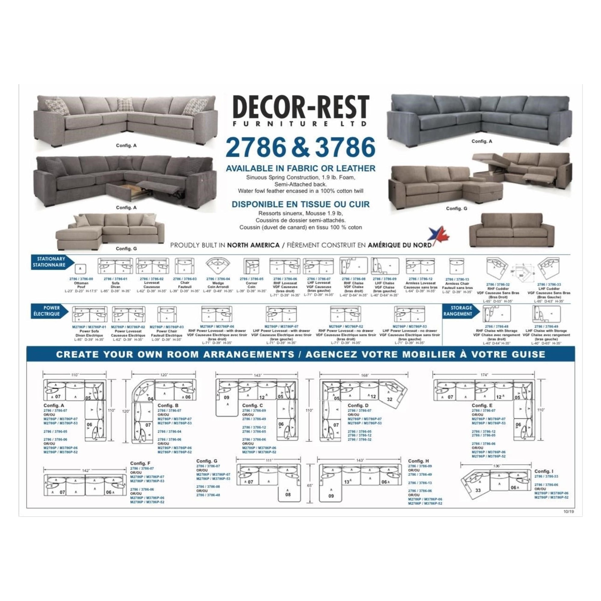Decor-Rest 2786 152.278601 3-Piece Corner Sectional Sofa | Stoney Creek ...