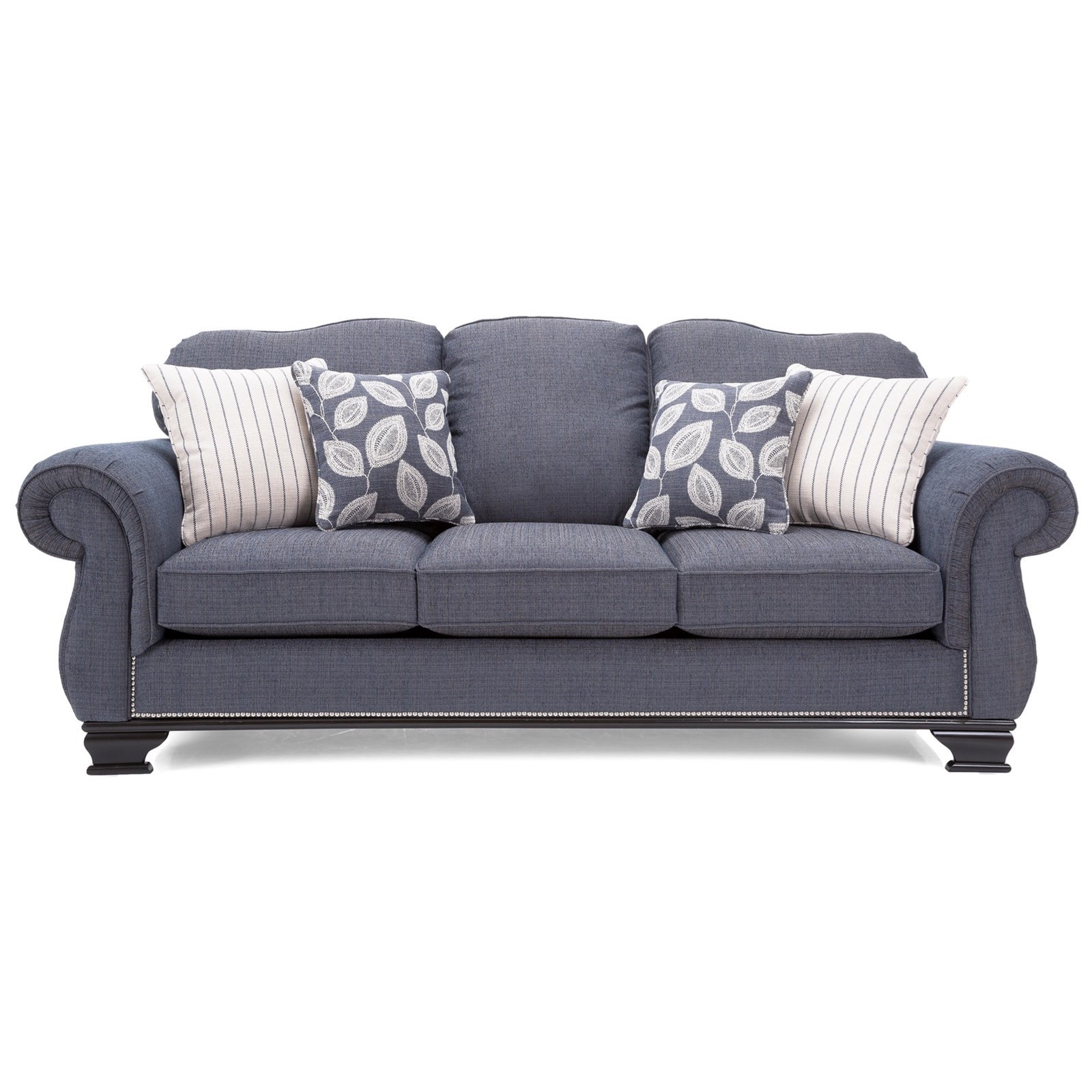 Decor-Rest 6933 6933 SOFA Traditional Sofa with Exposed Wood Accents ...