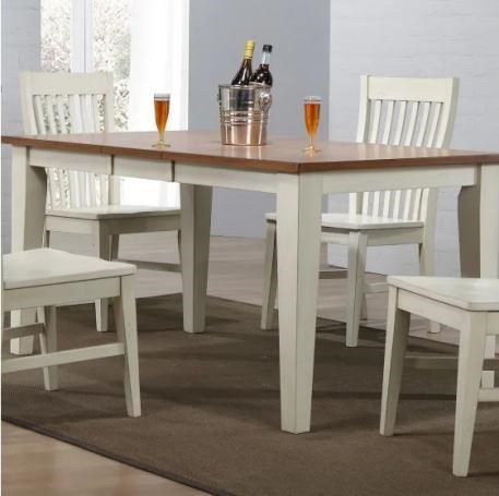E.C.I. Furniture Bars 4170814 Rectangle Leg Dining Table With Leaf ...