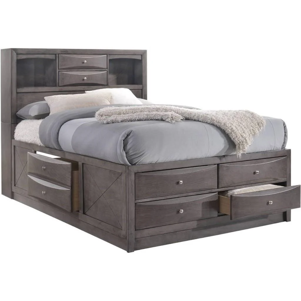 Elements International Emily 373170K Transitional King Bed with ...