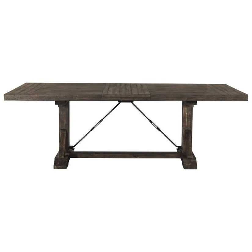 Elements International Finn DFN100DTB Rustic Trestle Dining Table with ...