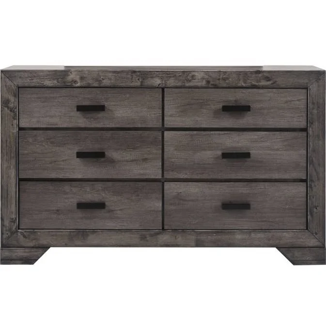 Elements International Nathan NH100DR Rustic Dresser with Six Drawers ...