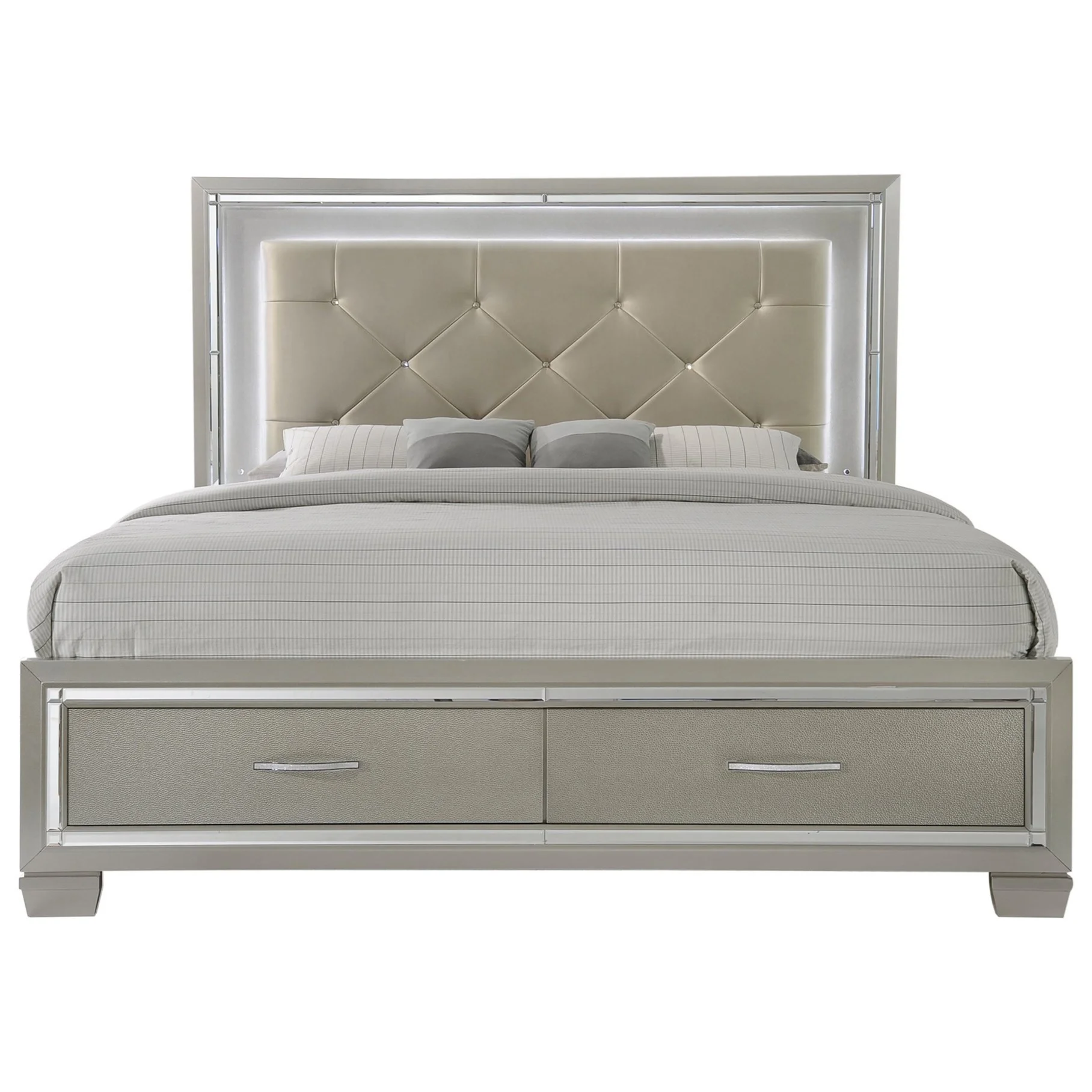 Elements Platinum LT150KB Contemporary King Platform Storage Bed with ...