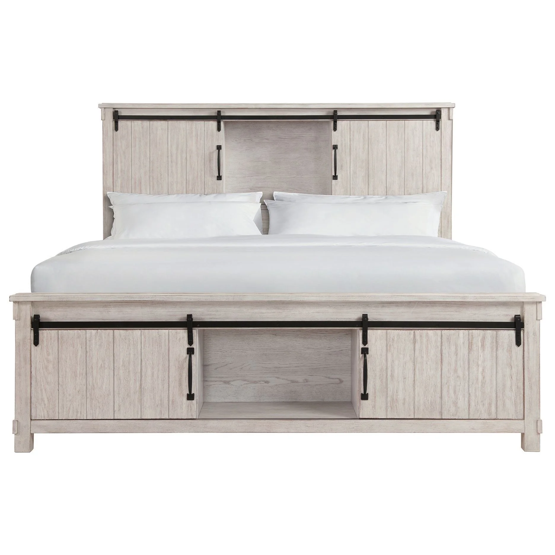 Elements International Scott SC670KB Modern Farmhouse King Bed with ...