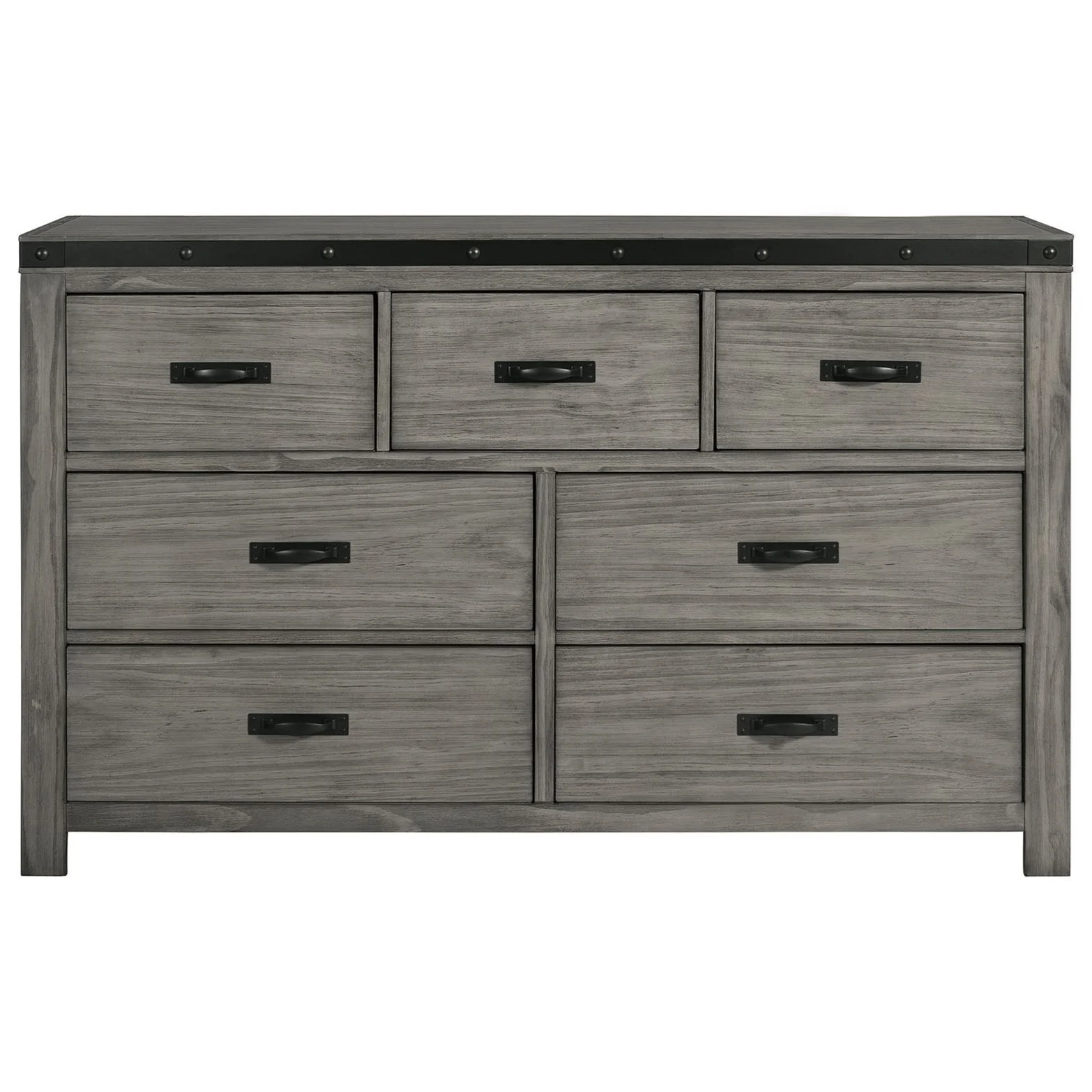 Elements International Wade WE600DR Contemporary 7-Drawer Dresser with ...