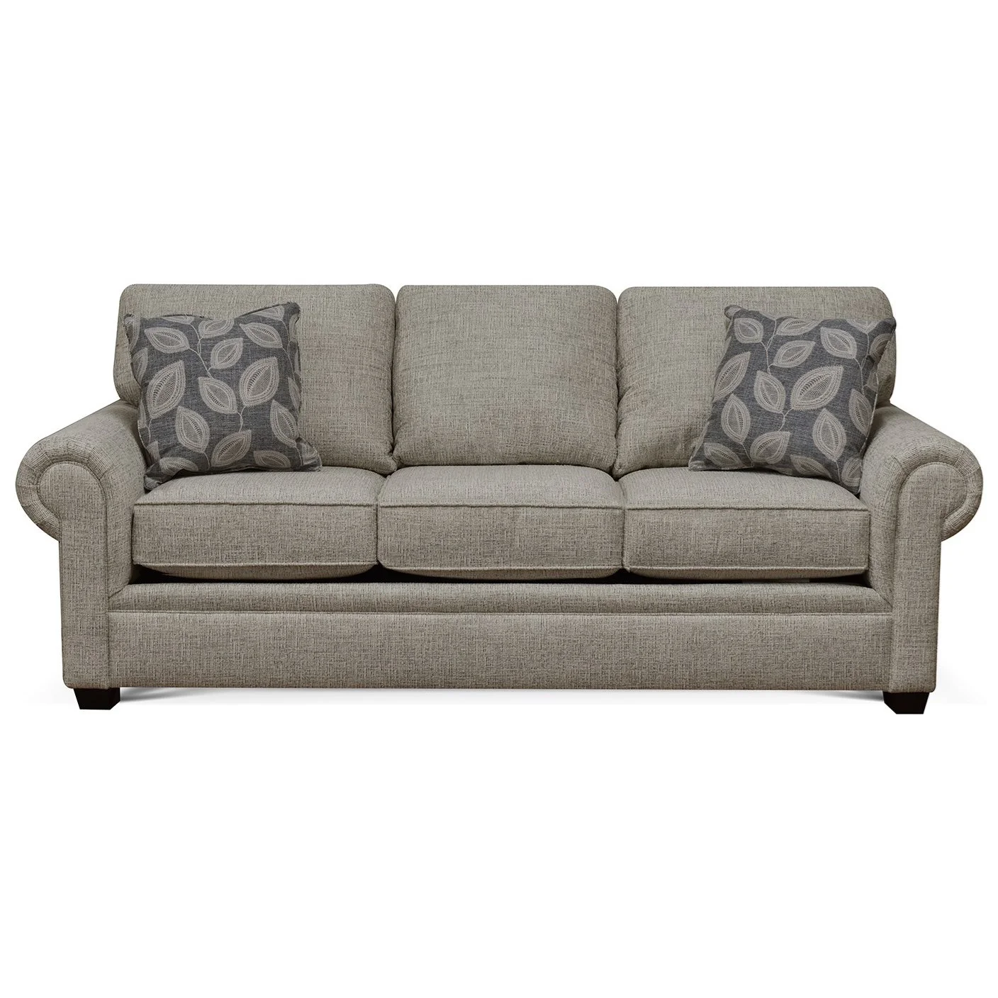 England 2250/N Series 2255 8429 Rolled Arm Sofa with Exposed Block Legs ...