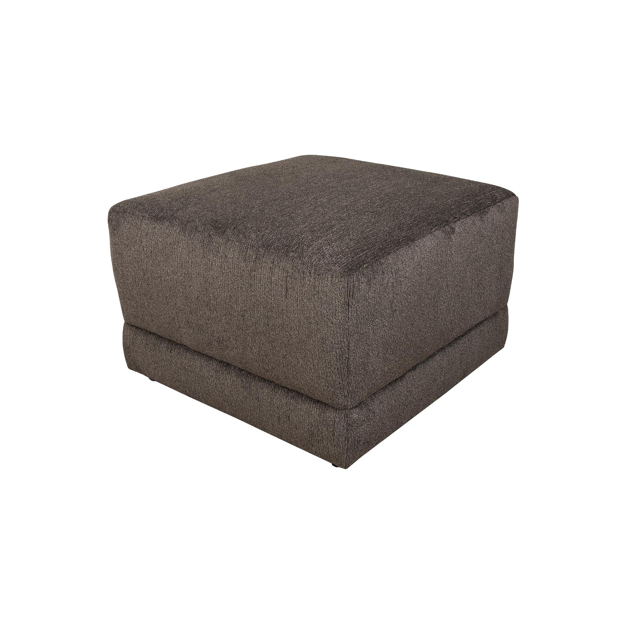 England 2880 Series 2887 Cornell Pewter Contemporary Box Ottoman with ...