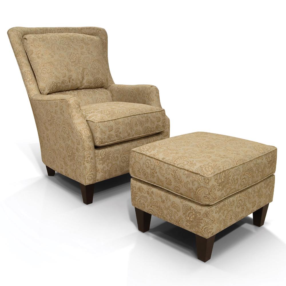 England 2910/AL Series 1380737 Tapered Leg Ottoman with Welted Box ...