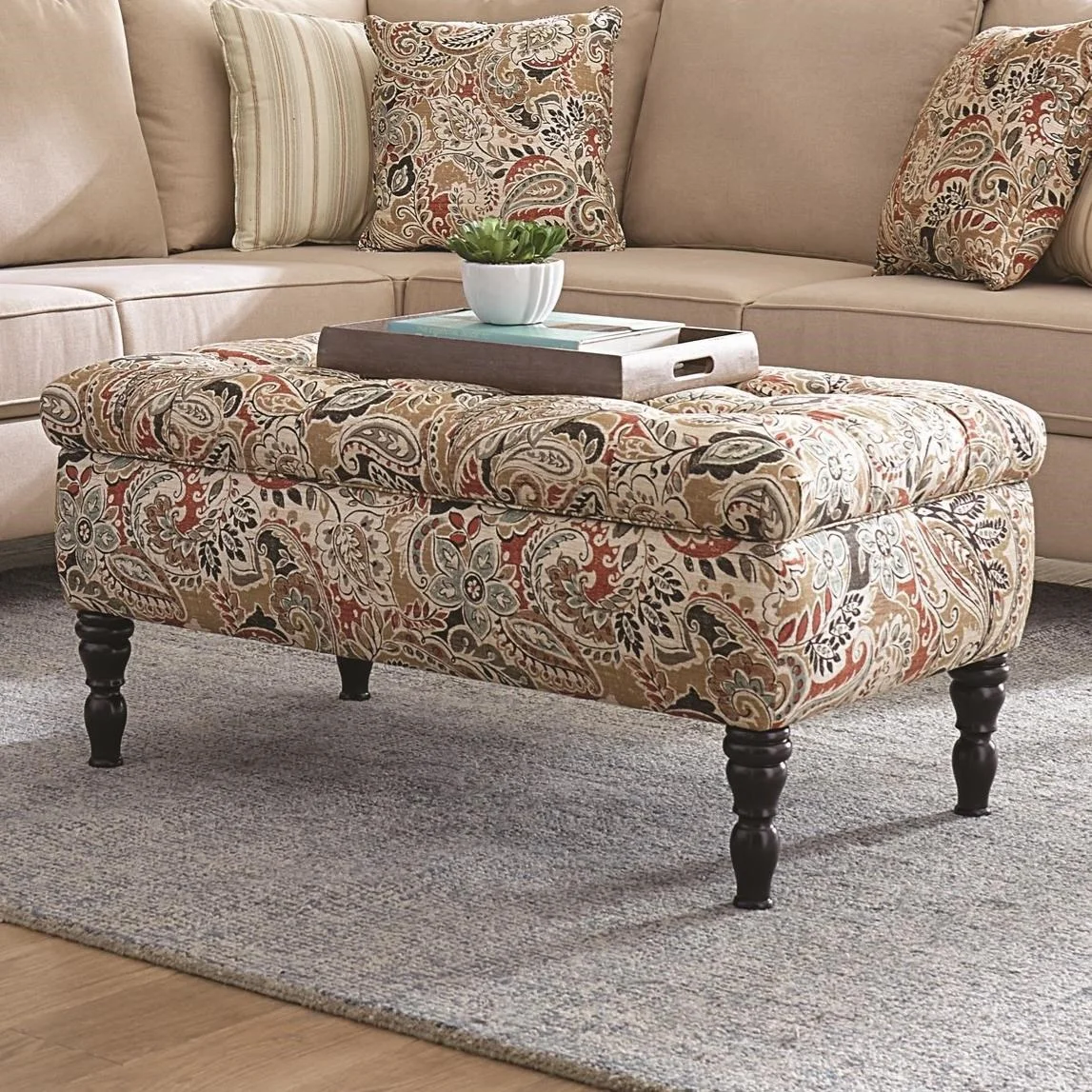 Dimensions 4Y07 Traditional Ottoman with Turned Legs | Wayside ...