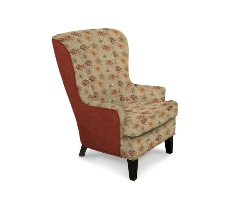 England Smith 1320323 Transitional Wing Back Accent Chair with Tapered ...