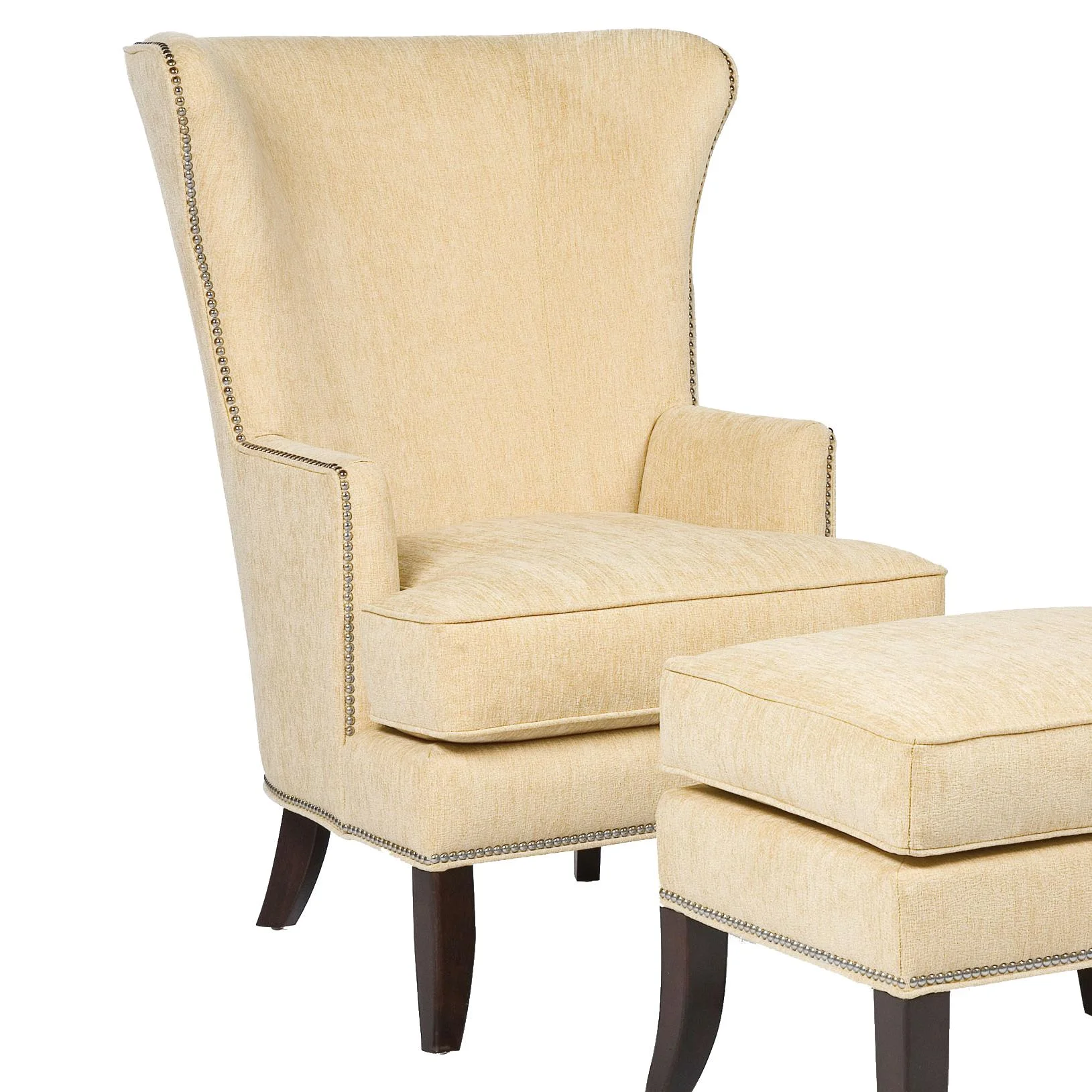 Grove Park Chairs Contemporary Wing Chair with Exposed Wood Legs ...